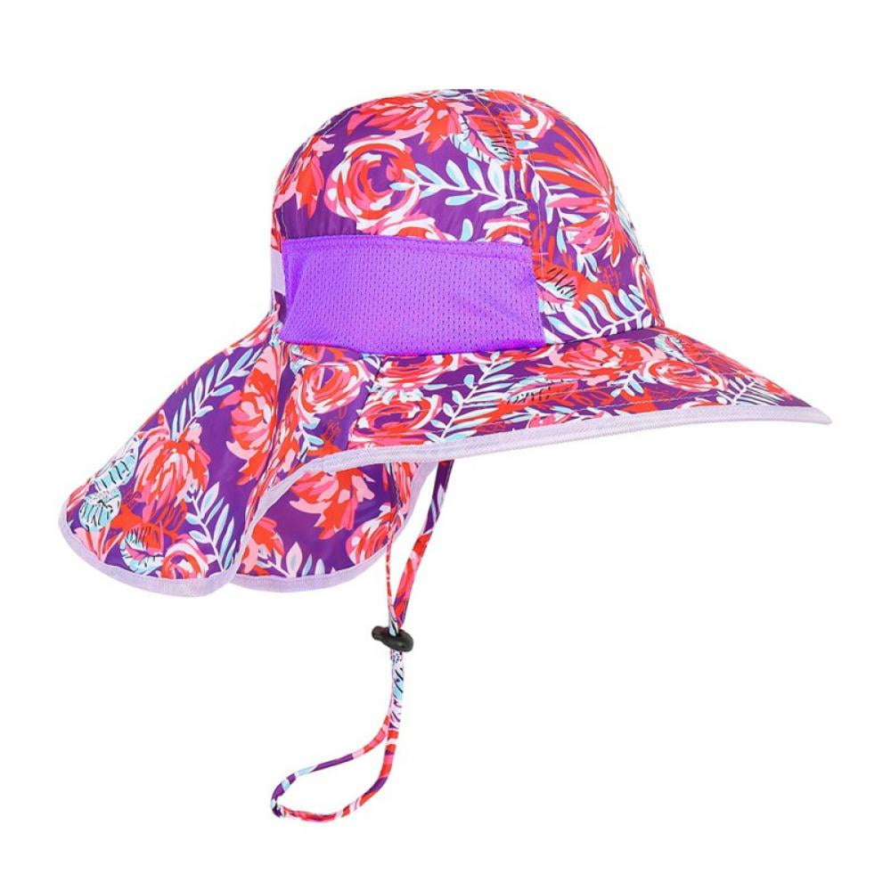 Colorful Pattern Wide Brim Children Sun Hat Kids Bucket Cap Summer ...