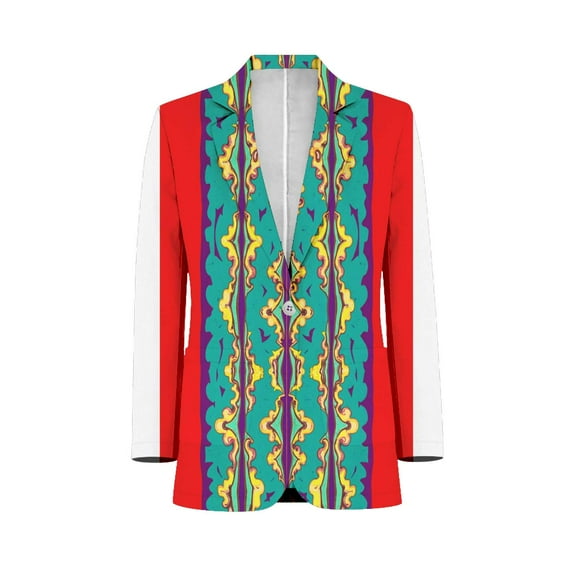 Colorful Patterned Symmetrical Design Mens Suits Shawl Collar Slim Fit ...