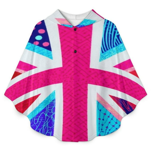 Colorful Patterned Union Jack Blanket Oversized Wearable Hooded Blanket ...