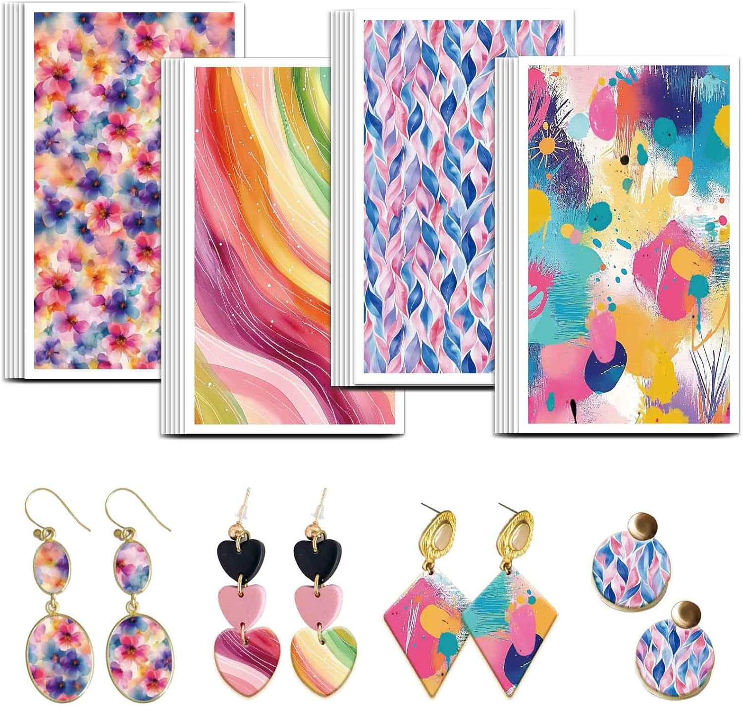 Colorful Patterns Transfer Paper 4 Design 24Pcs Transfers Paper for ...