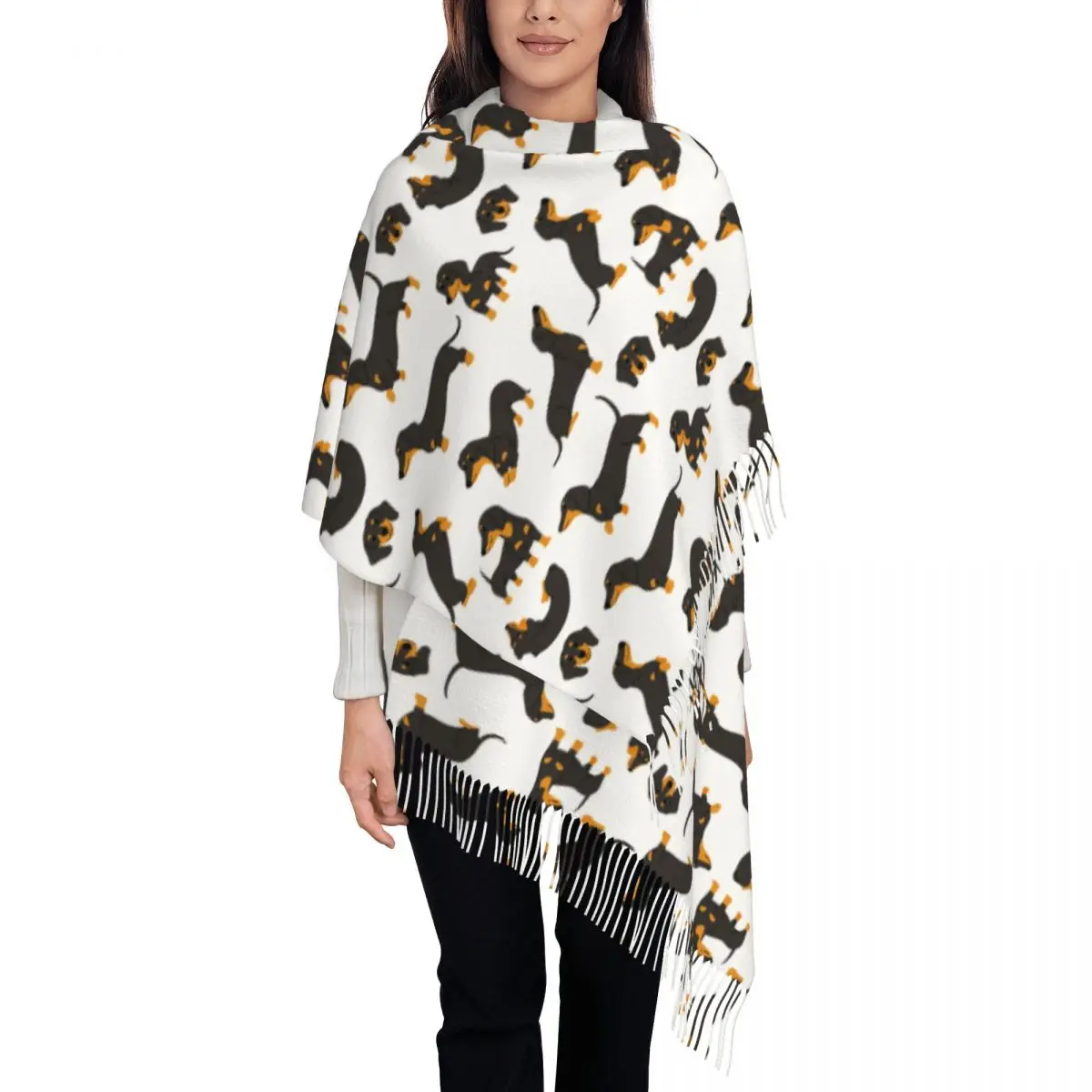 Colorful Paw Foot Print Scarf for Women Winter Fall Shawl Wrap Dog Cat ...
