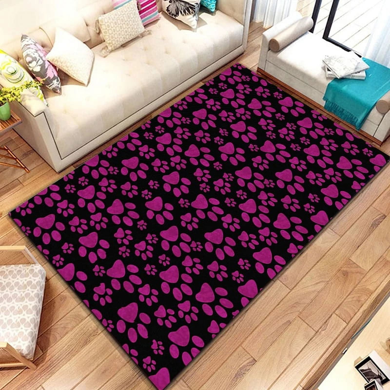 Colorful Paw Pattern Door Mat Non-slip Area Rug Garden Carpet for ...