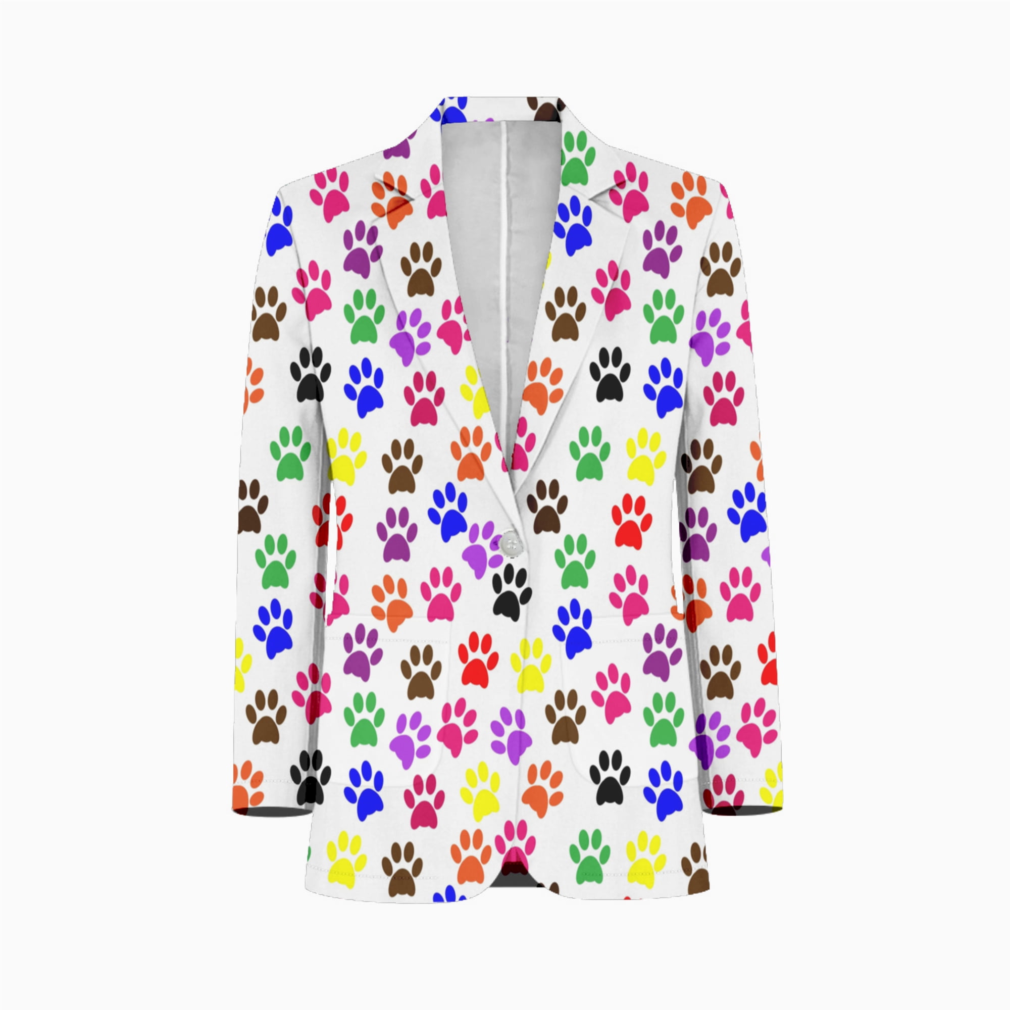 Colorful Paw Print Customized Men's Suits full man Shawl Collar ...