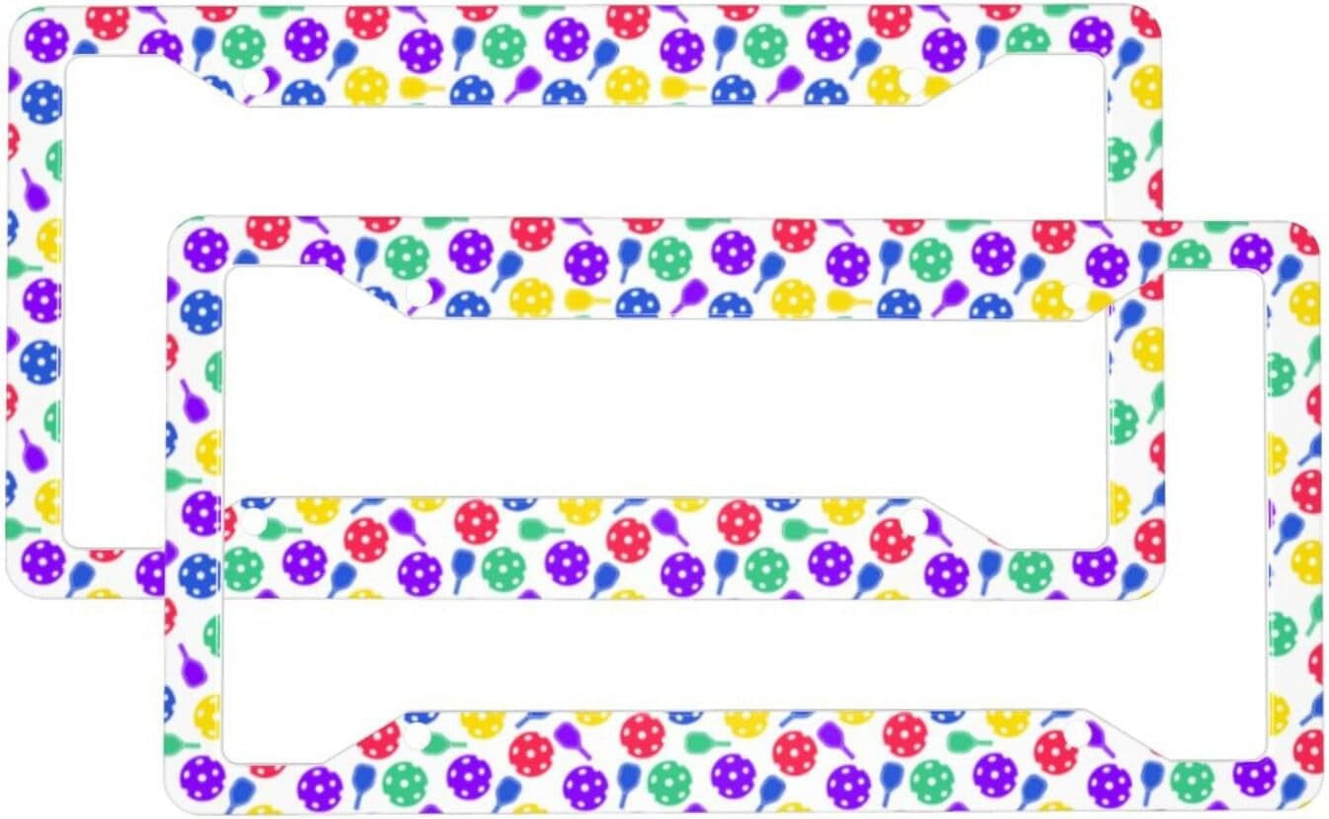 Colorful Paw Print License Plate Frame 2 Pack License Plate Holder ...