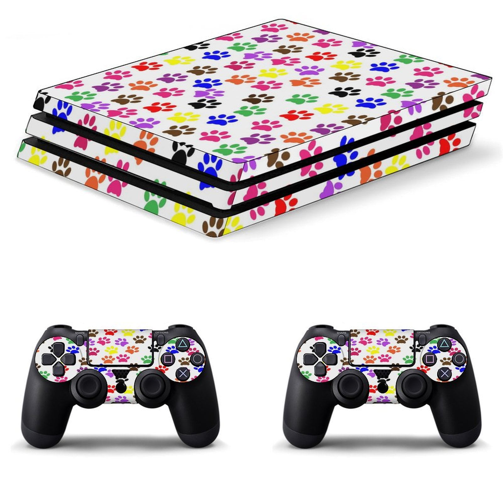 Colorful Paw Print PS4/PS4 Pro/PS4 Slim Skin Sticker For Console And ...