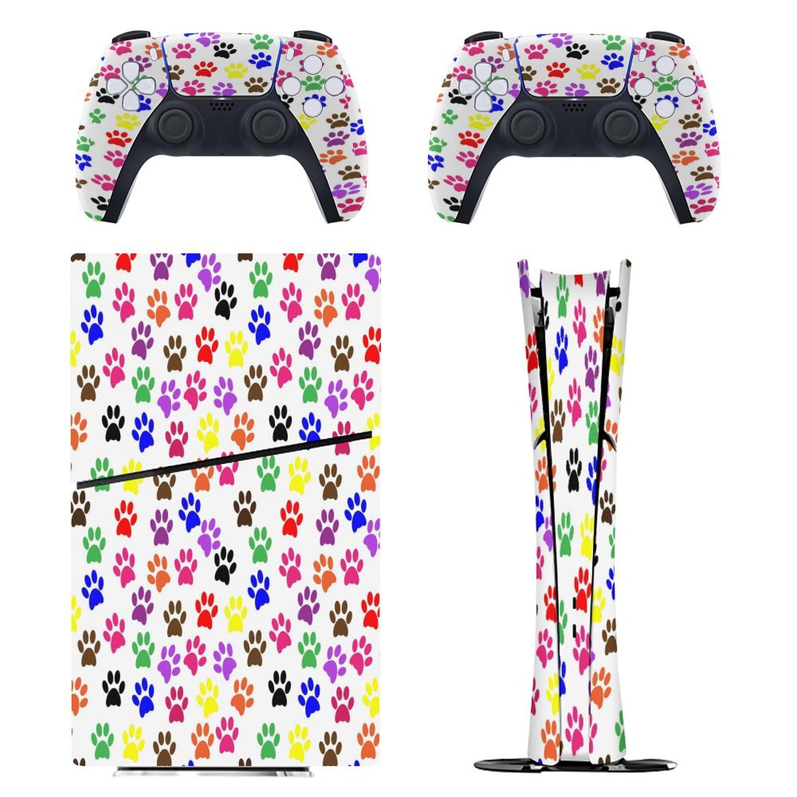 Colorful Paw Print PS5/PS5 Pro/PS5 Slim Digital Disc Skin Sticker For ...