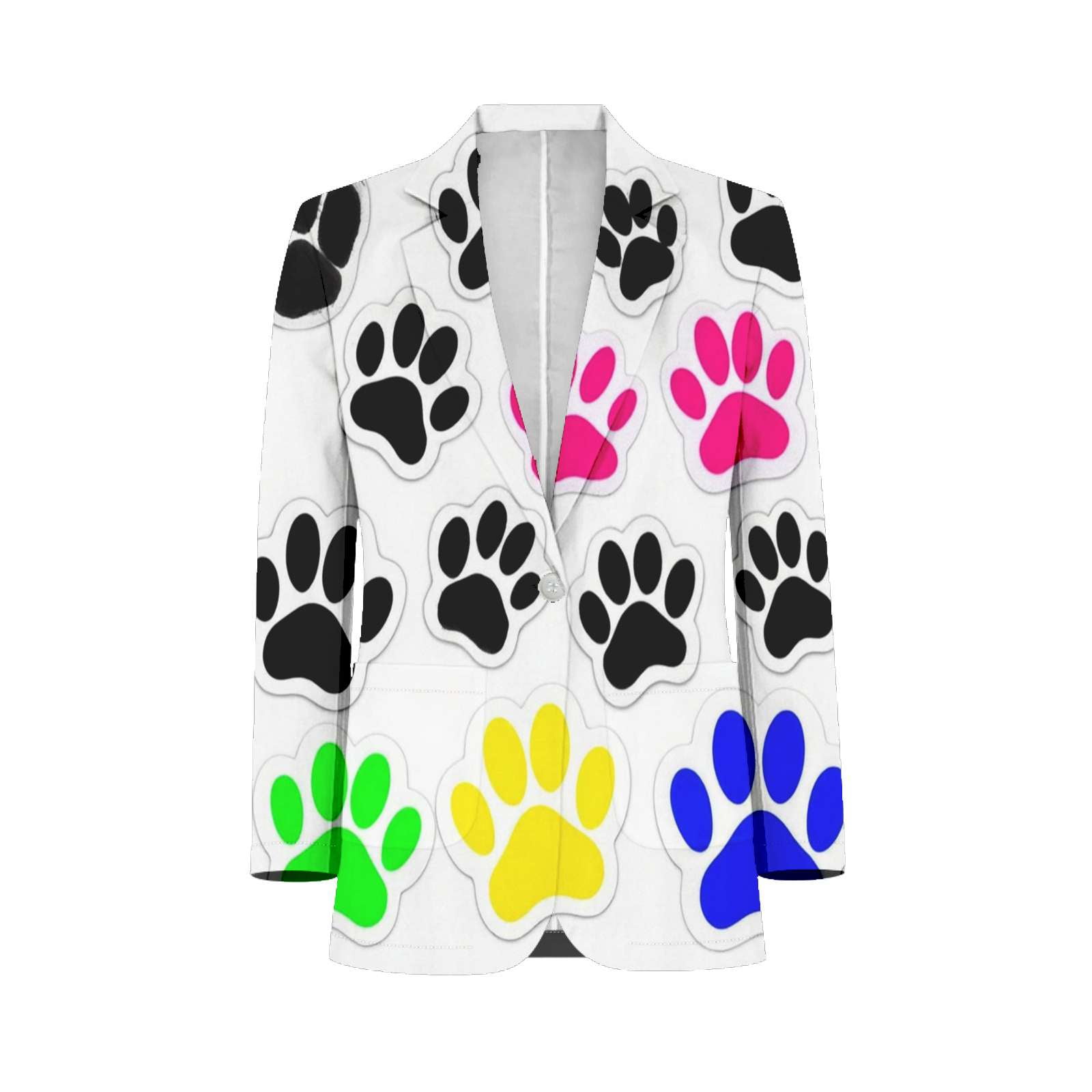 Colorful Paw Print Stickers Customized Men's Suits full man Shawl ...