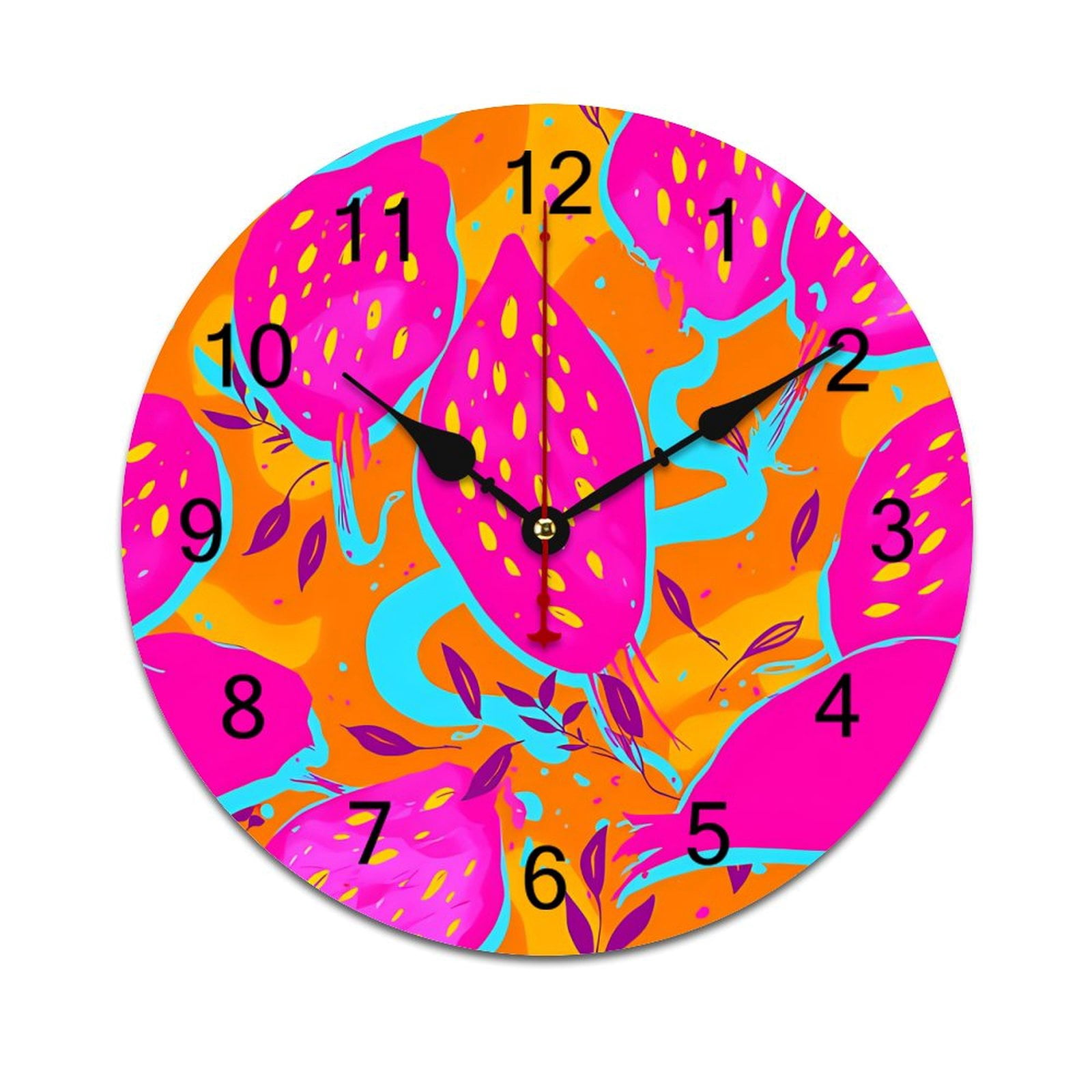 Colorful Paw Prints Bedroom Wall Clock Large Modern Kitchen Dinning ...