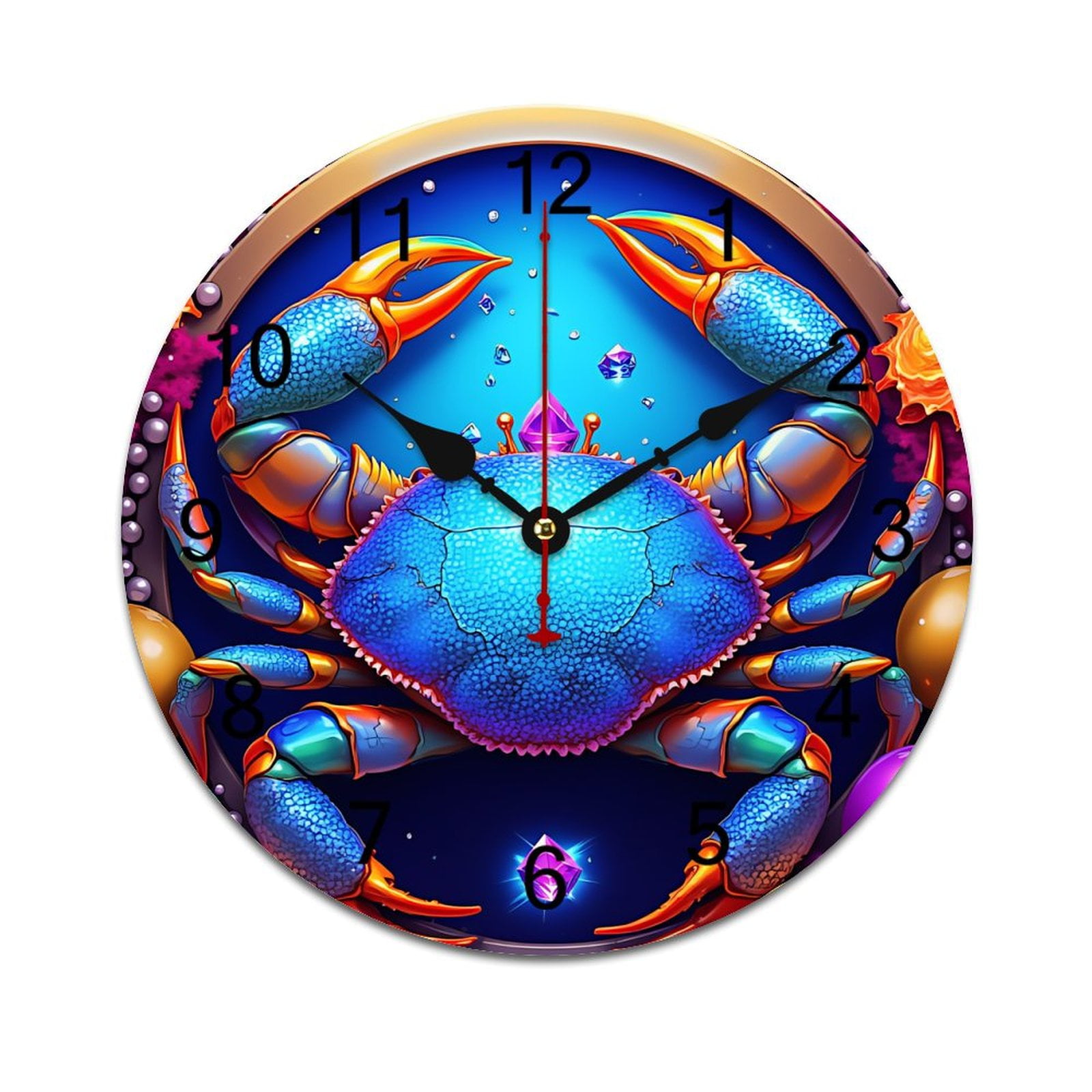 Colorful Paw Prints Time Decorative Wall Clocks Round Large Wall Watch ...