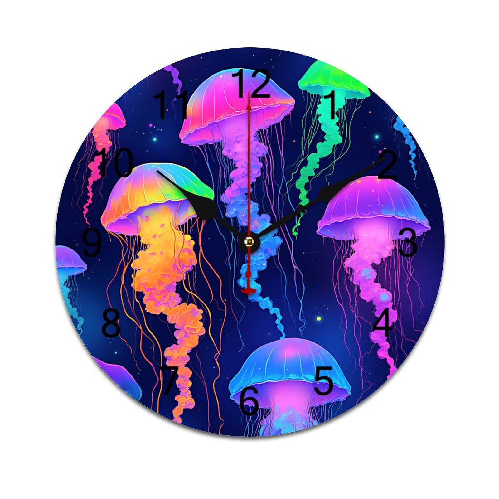 Colorful Paw Prints Time Decorative Wall Clocks Round Large Wall Watch ...