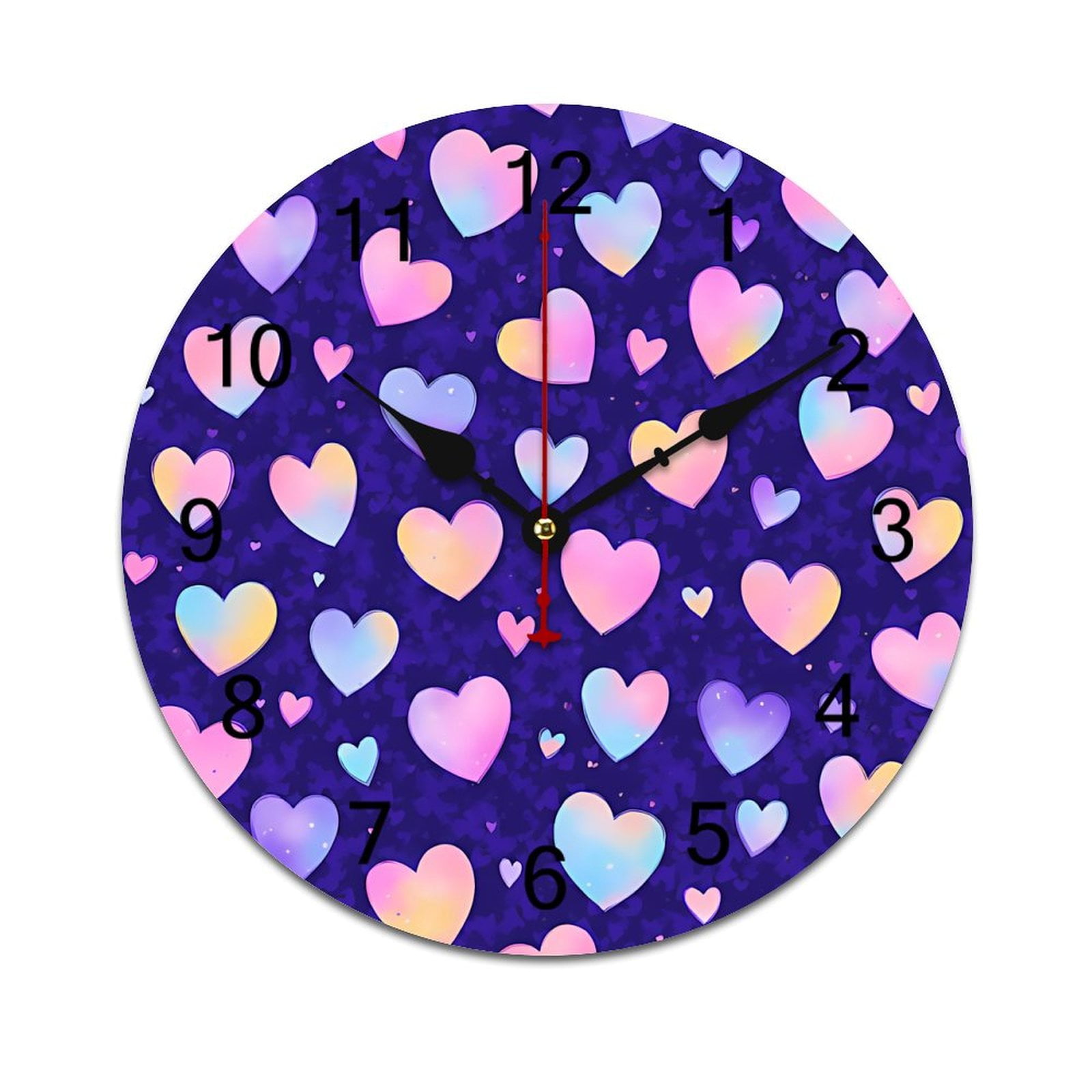 Colorful Paw Prints Time Decorative Wall Clocks Round Large Wall Watch ...