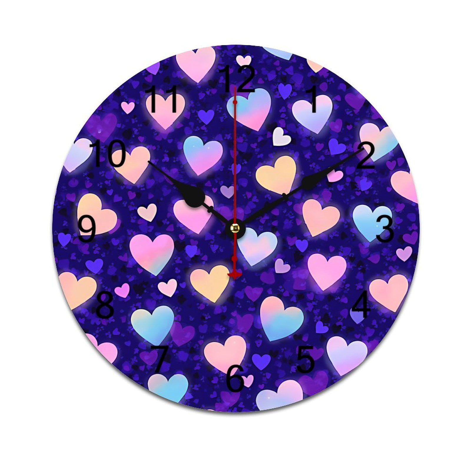 Colorful Paw Prints Time Decorative Wall Clocks Round Large Wall Watch ...