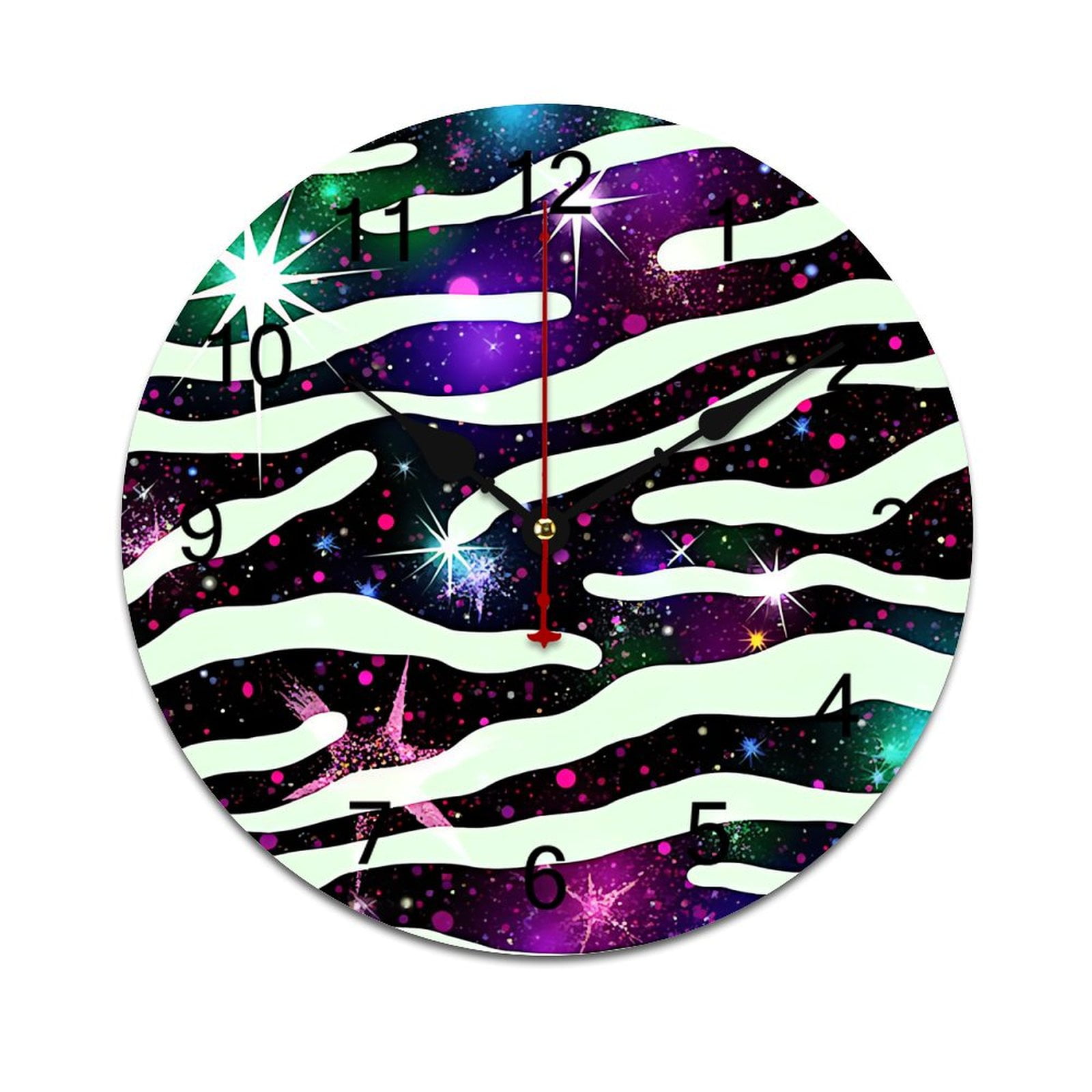 Colorful Paw Prints Word Saying Big Wall Clock Home Decor Art Watch ...