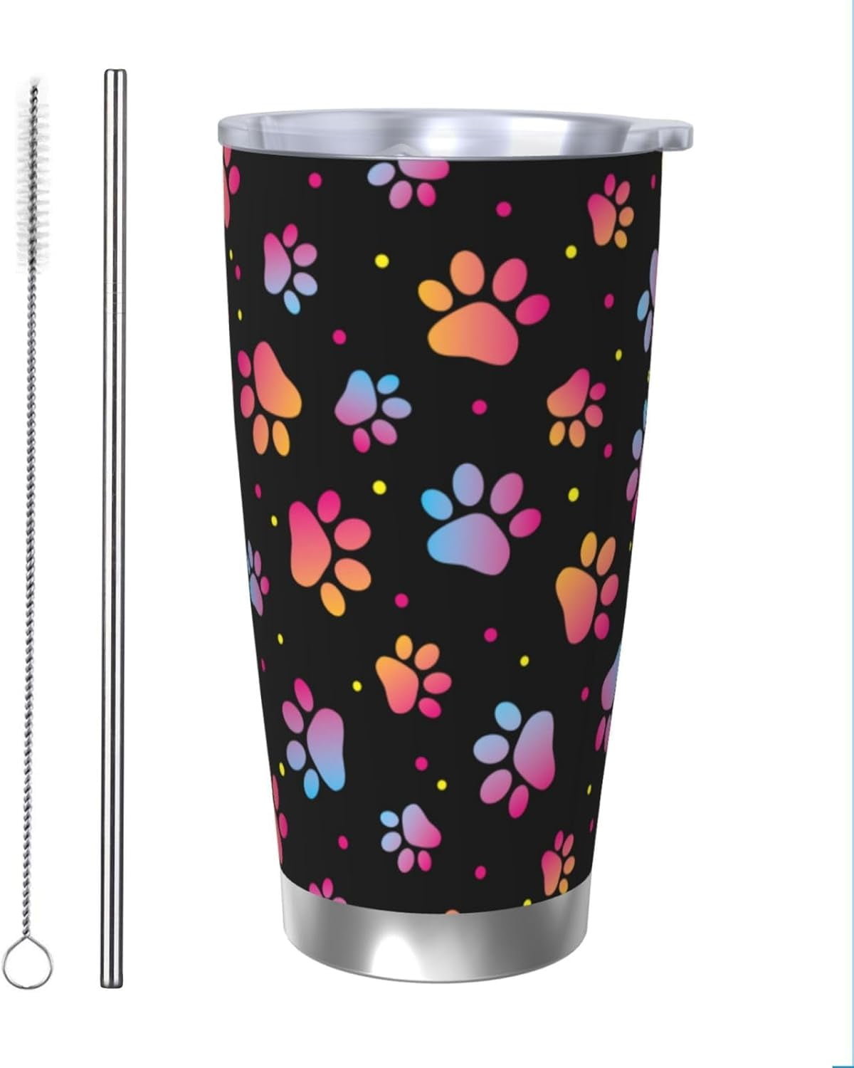 Colorful Paw Tumbler 20oz Dog Paws Stainless Steel Insulated Tumblers ...