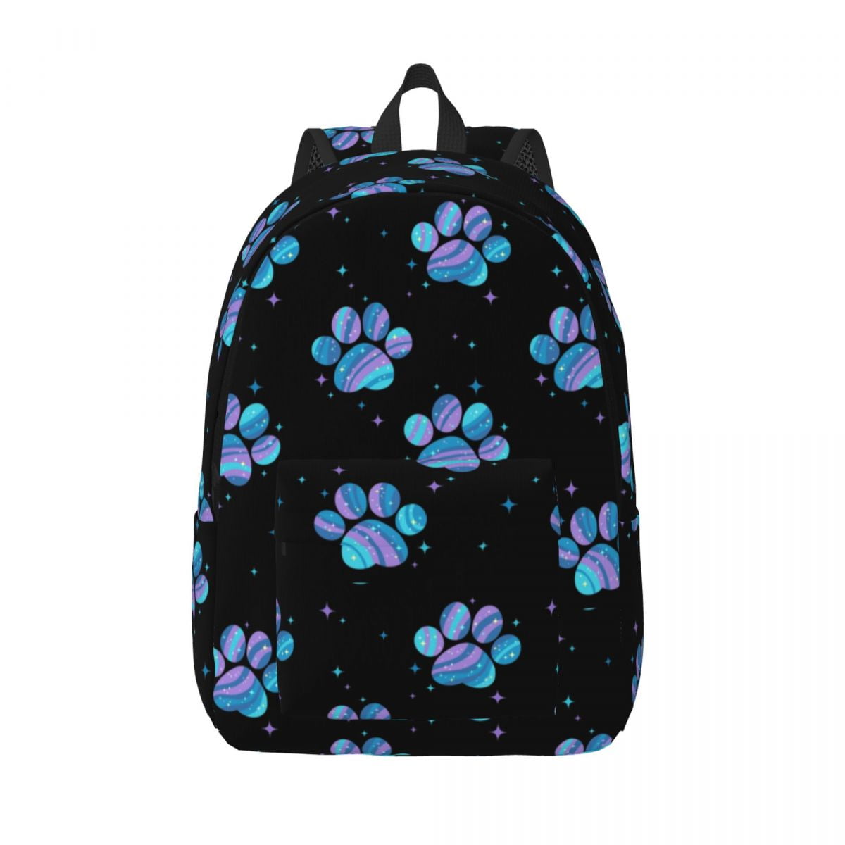 Colorful Paws Pattern Canvas Backpack for Women Men College Students ...