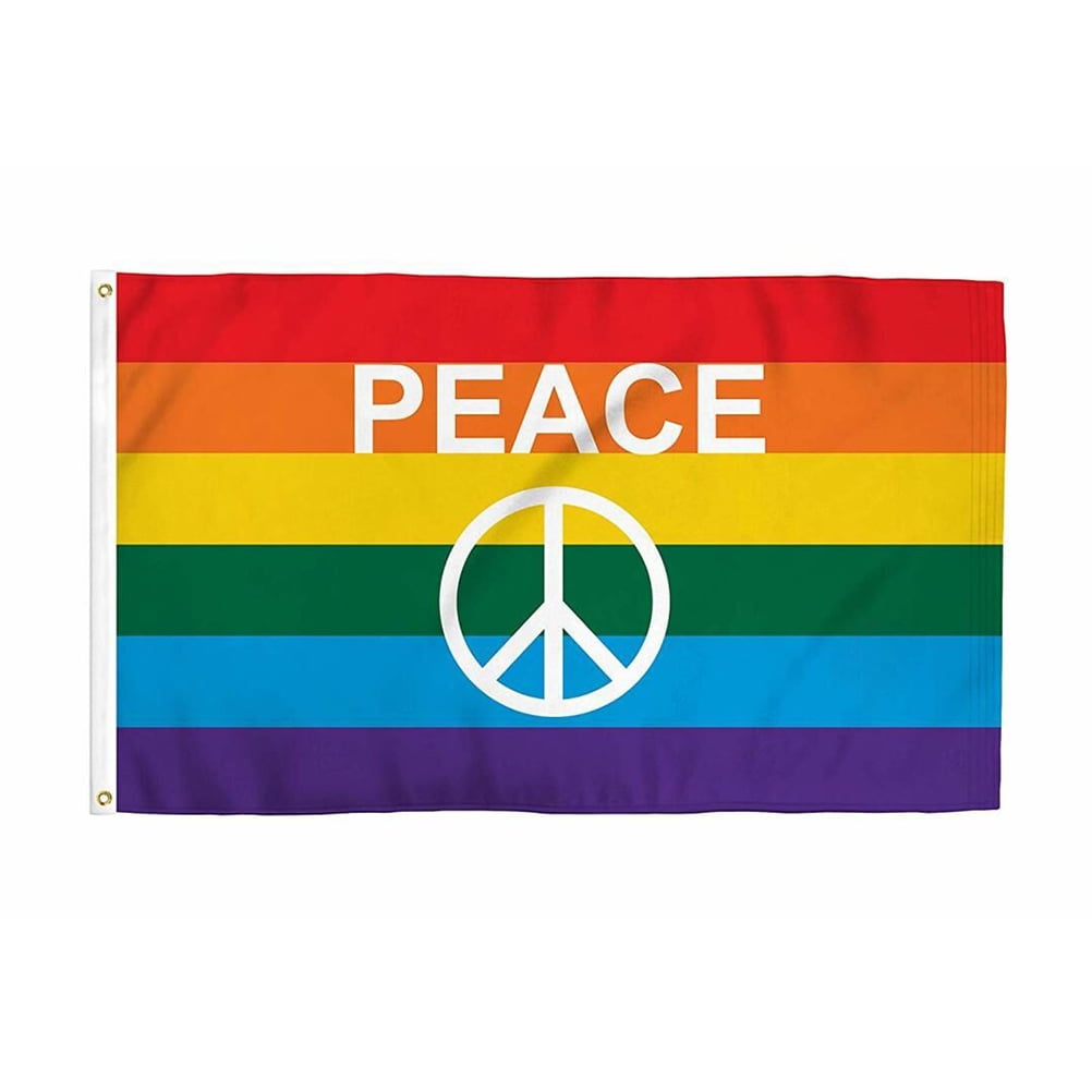 Colorful Peace Flag Polyester Banner Fade Resistant Peace Flag for ...
