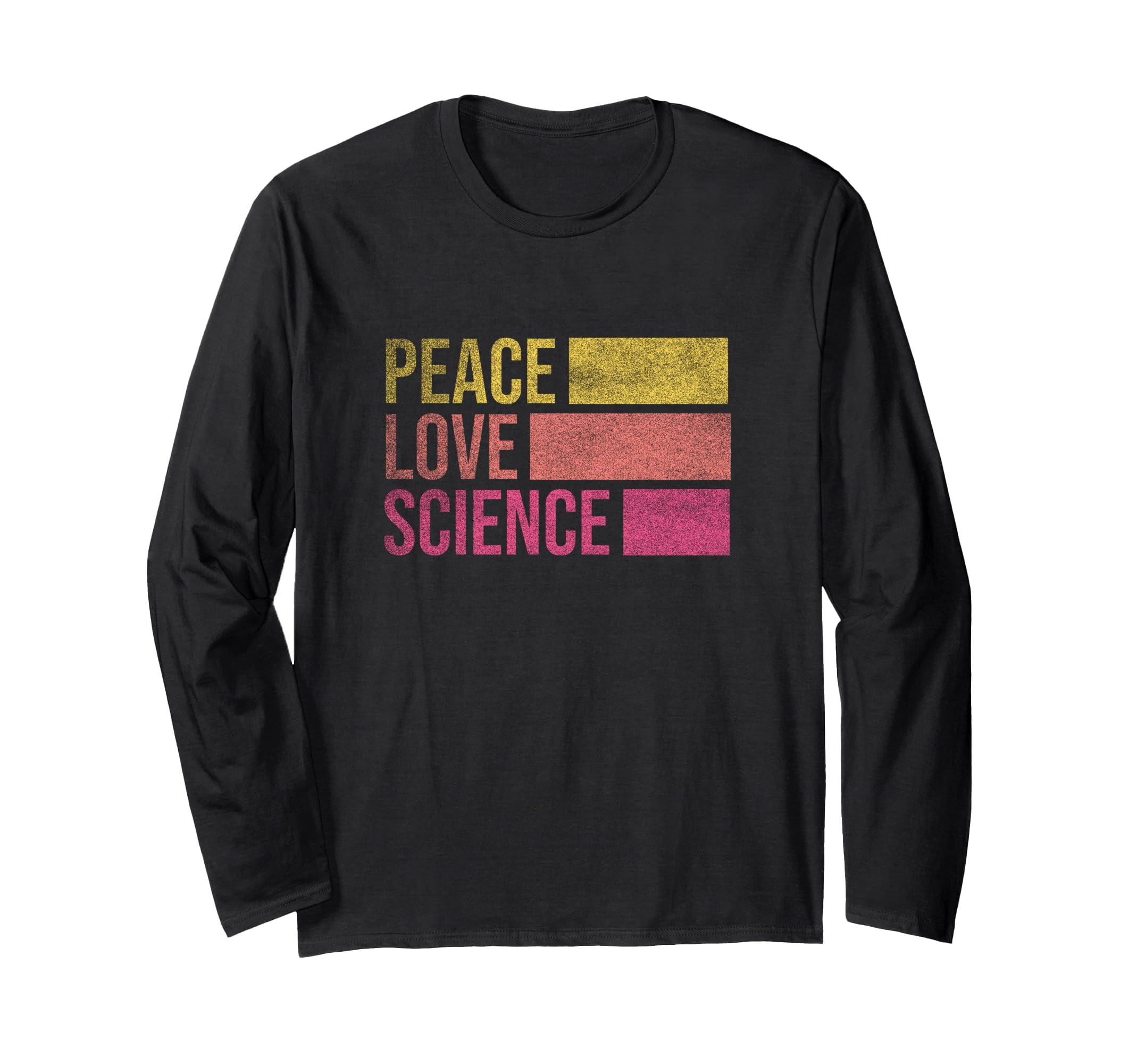 Colorful Peace Love Science Long Sleeve T-Shirt for Math and Chemistry ...