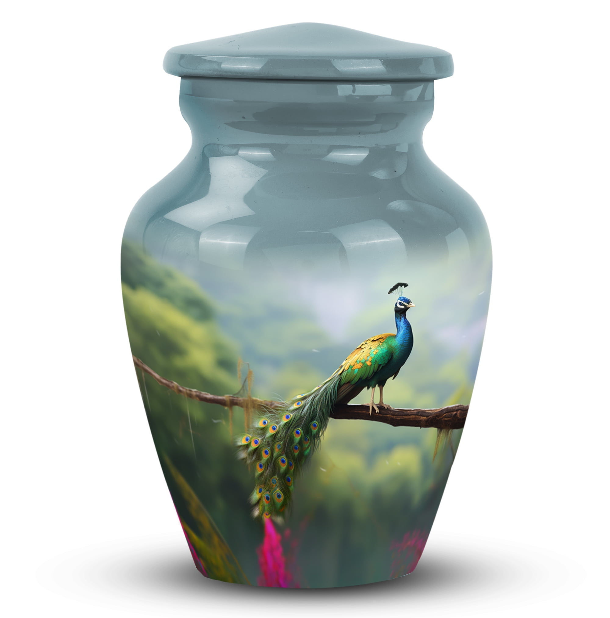 Colorful Peacock On Branch Urns For Human Ashes Adult Male Dad 3Inch ...