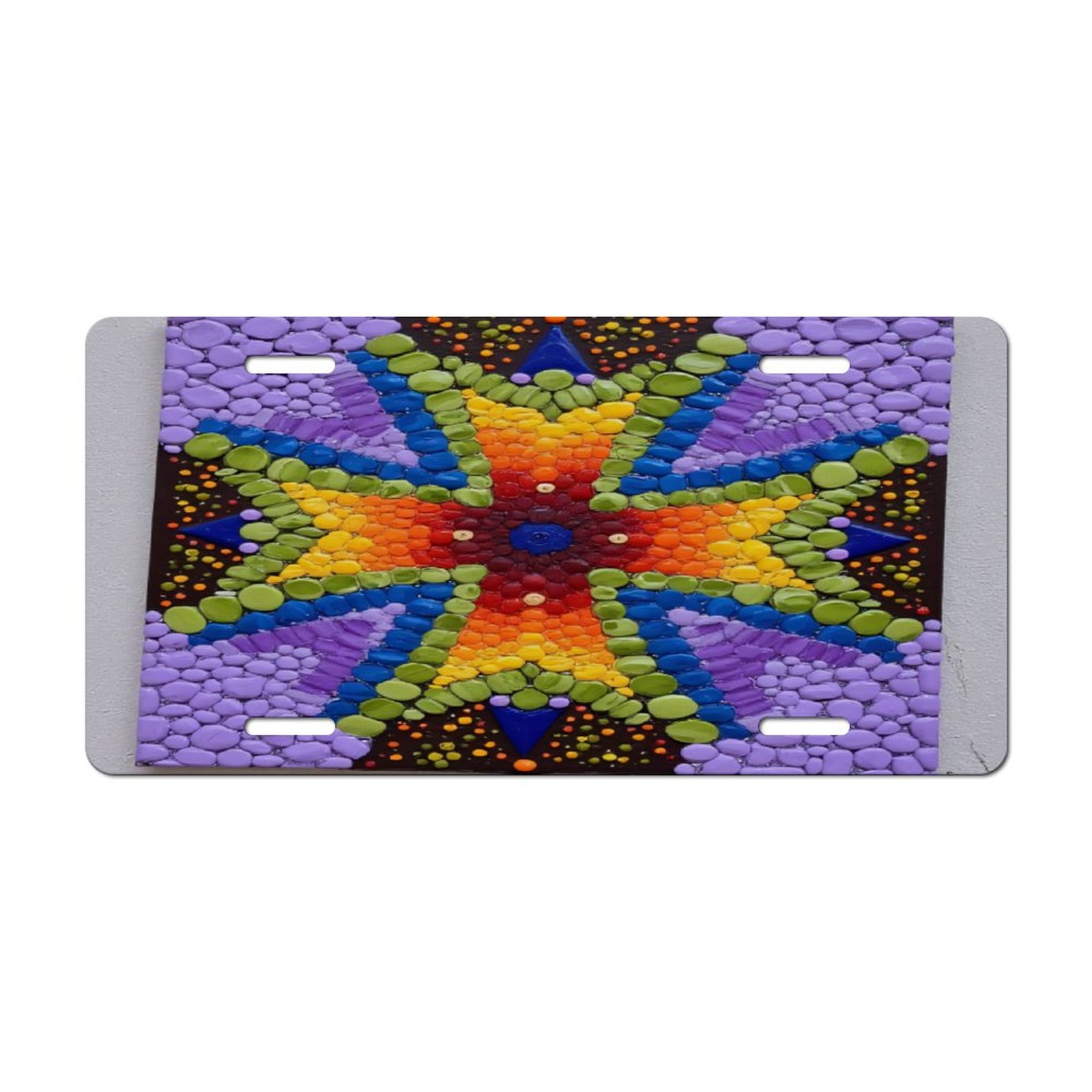 Colorful Pebble Star Artwork License Plate Lightweight Aluminum ...