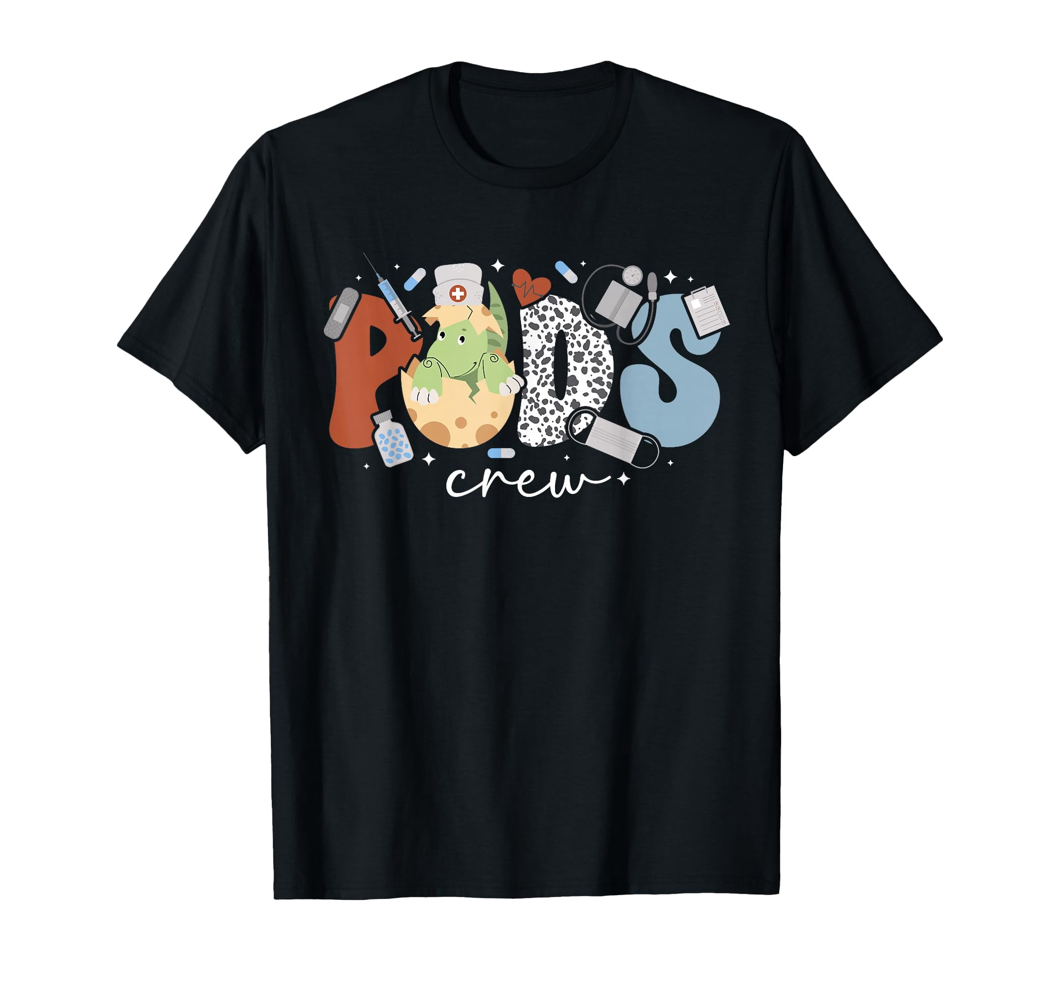 Colorful Peds Nurse Squad Graphic T-Shirt for Pediatric Healthcare ...