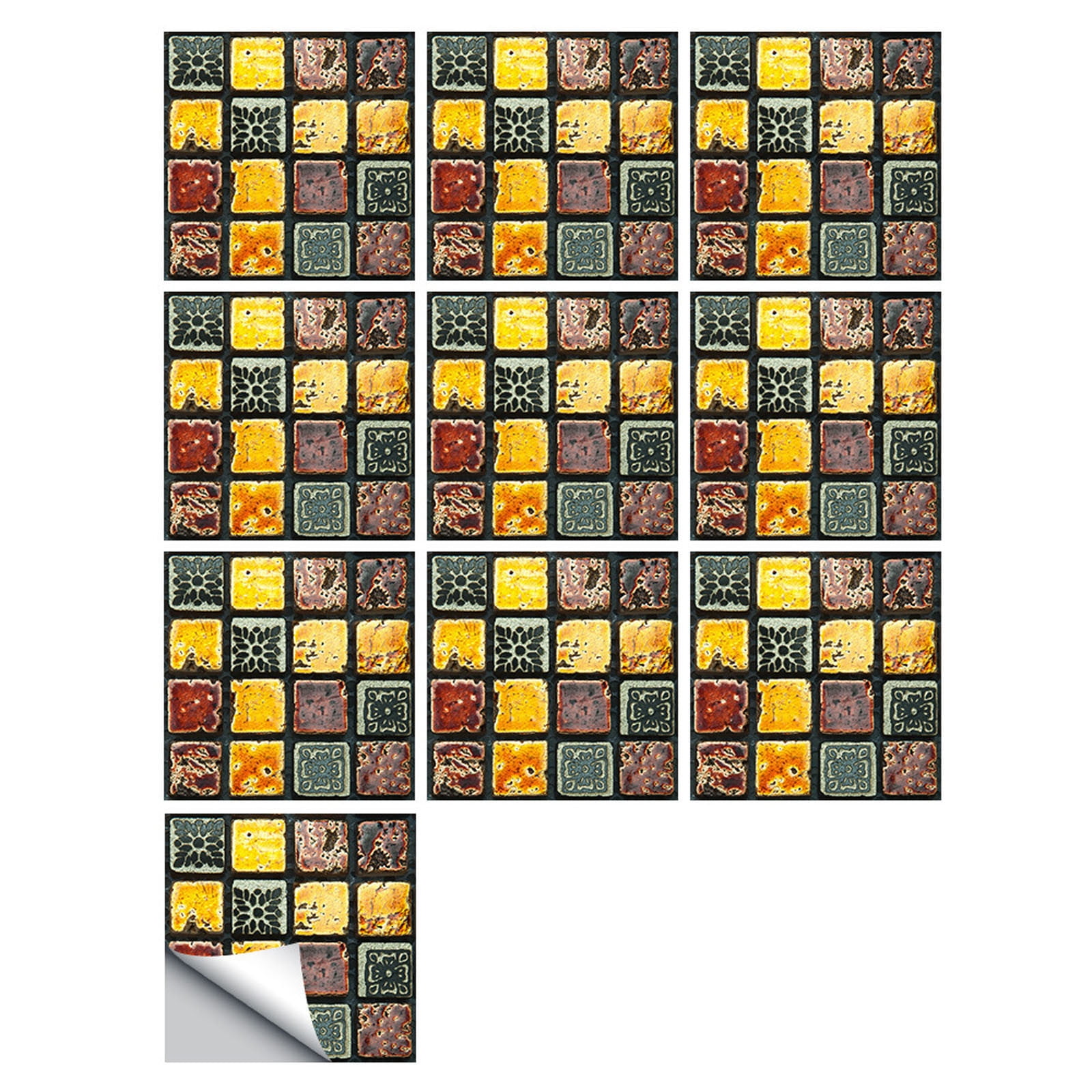 Colorful Peel And Stick Backsplash Tiles Kitchen Bathroom Square Self ...