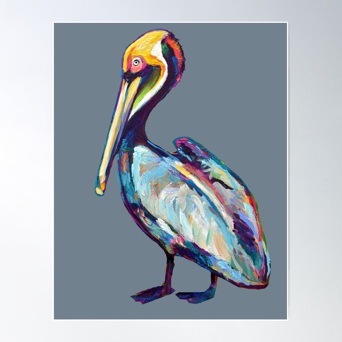 Colorful Pelican By Robert Phelps Poster Wall Art, Modern Wall Decor ...