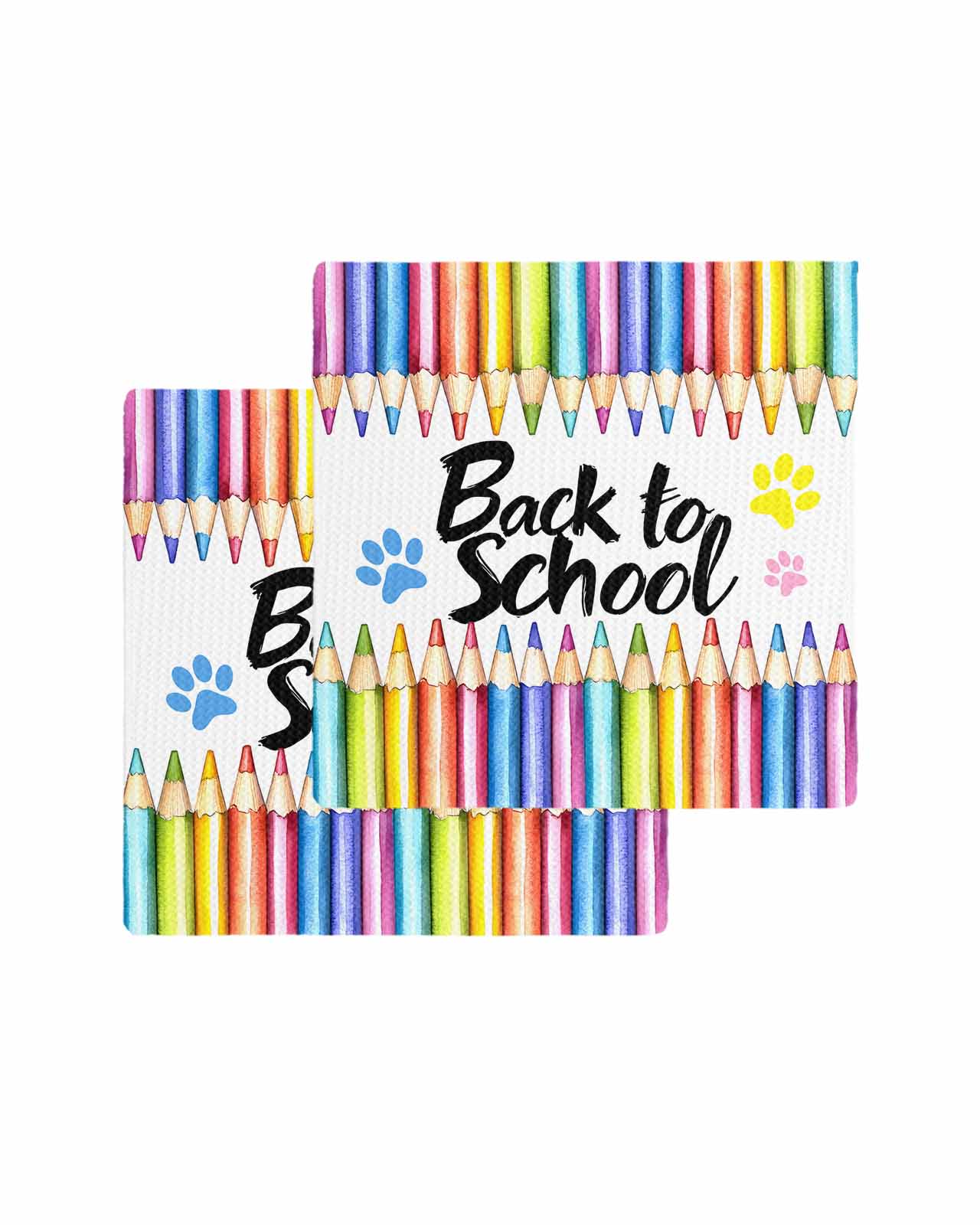 Colorful Pencils Kitchen Dish Towels for Drying Dishes Set of 2, Dog ...