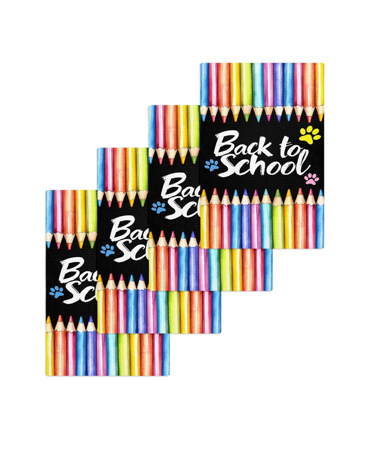 Colorful Pencils Kitchen Dish Towels for Drying Dishes Set of 4, Dog ...