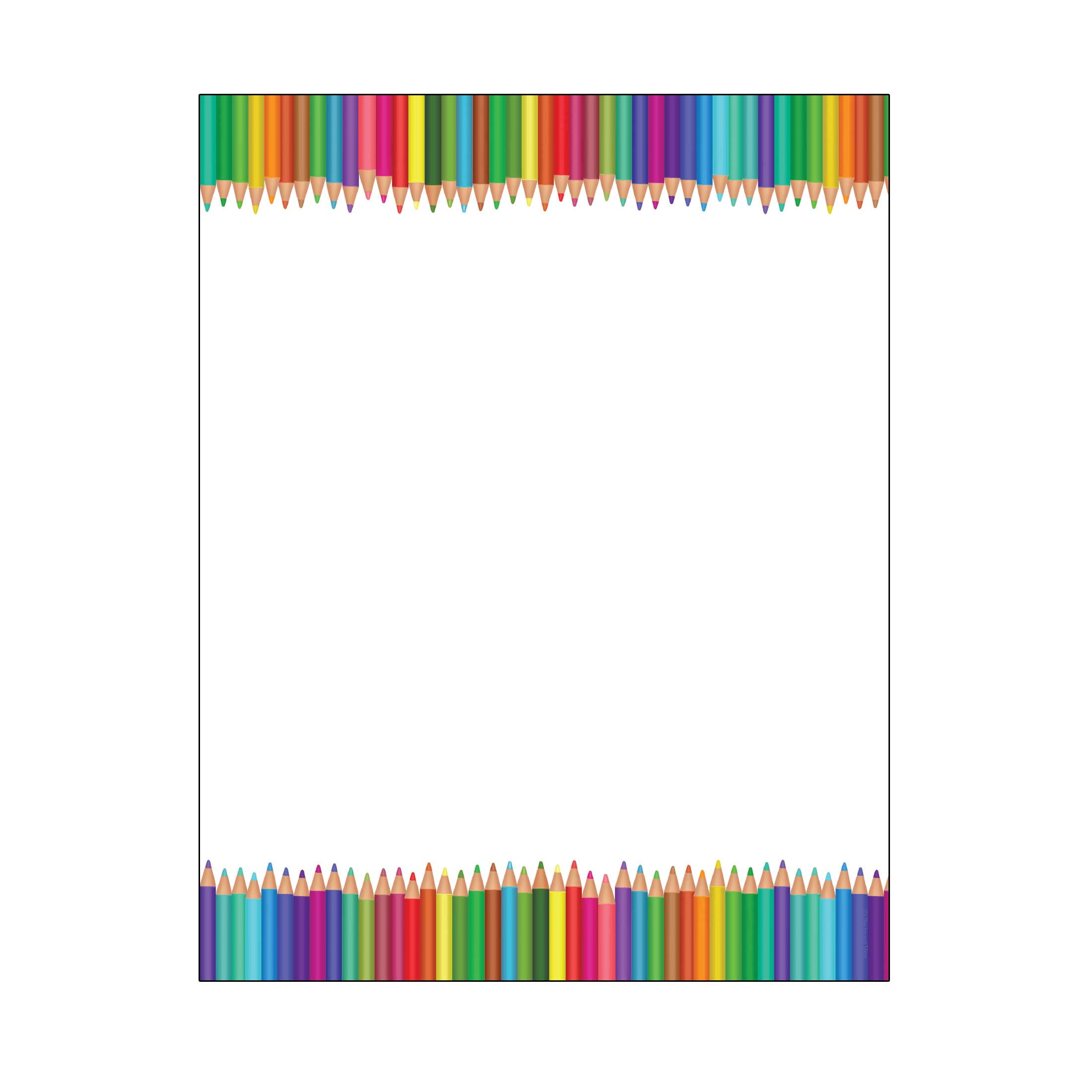Colorful Pencils Letterhead, Printer & Copier Paper, 25 Sheets per Pack ...