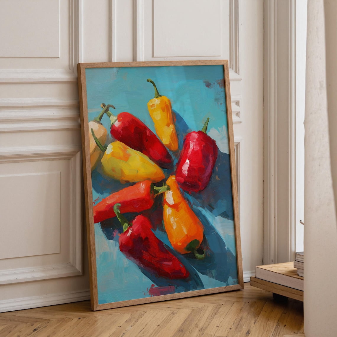 Colorful Pepper Kitchen Food Mediterranean Cooking Modern Poster ...