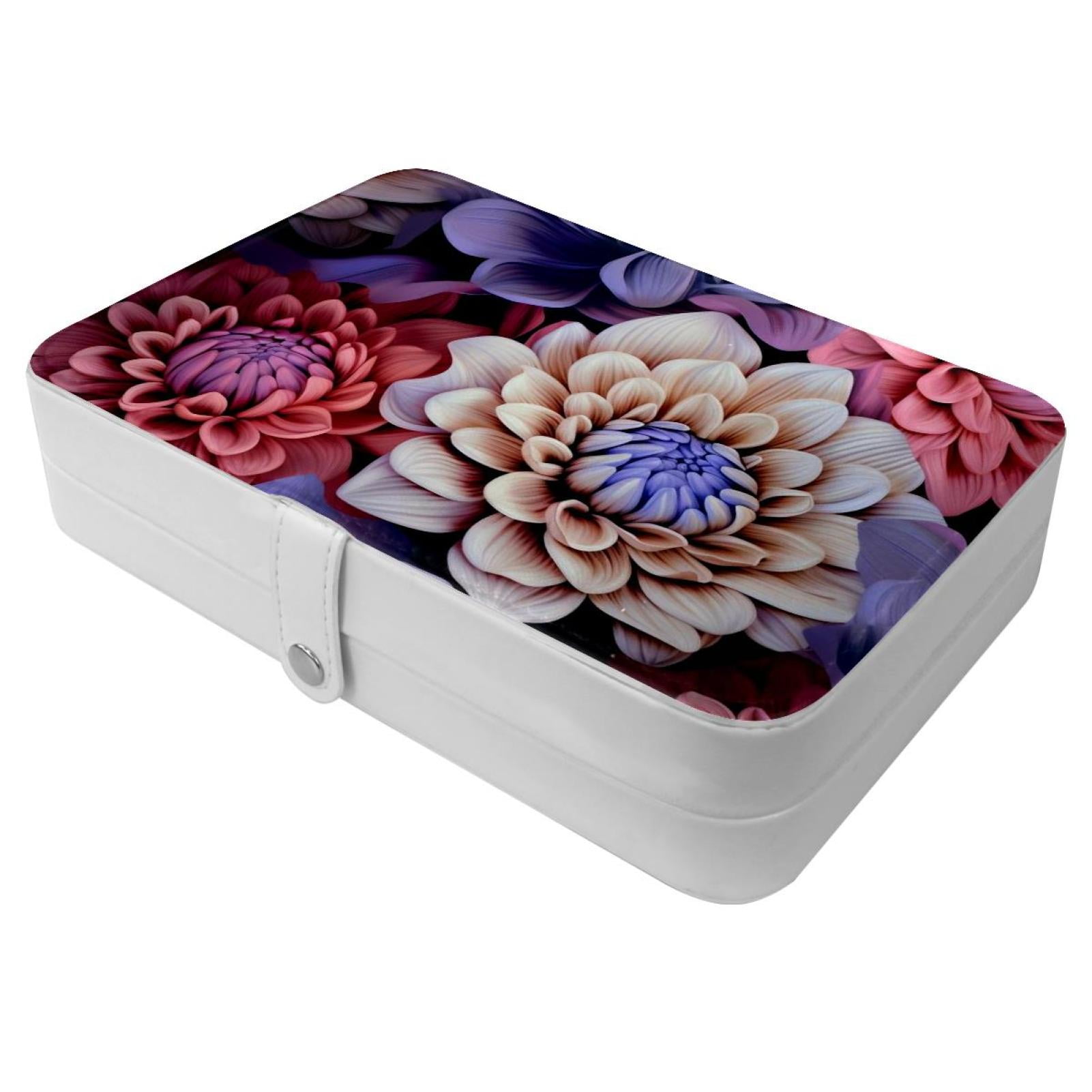 Colorful Petal Flowers Travel Jewelry Box - Compact and Portable ...