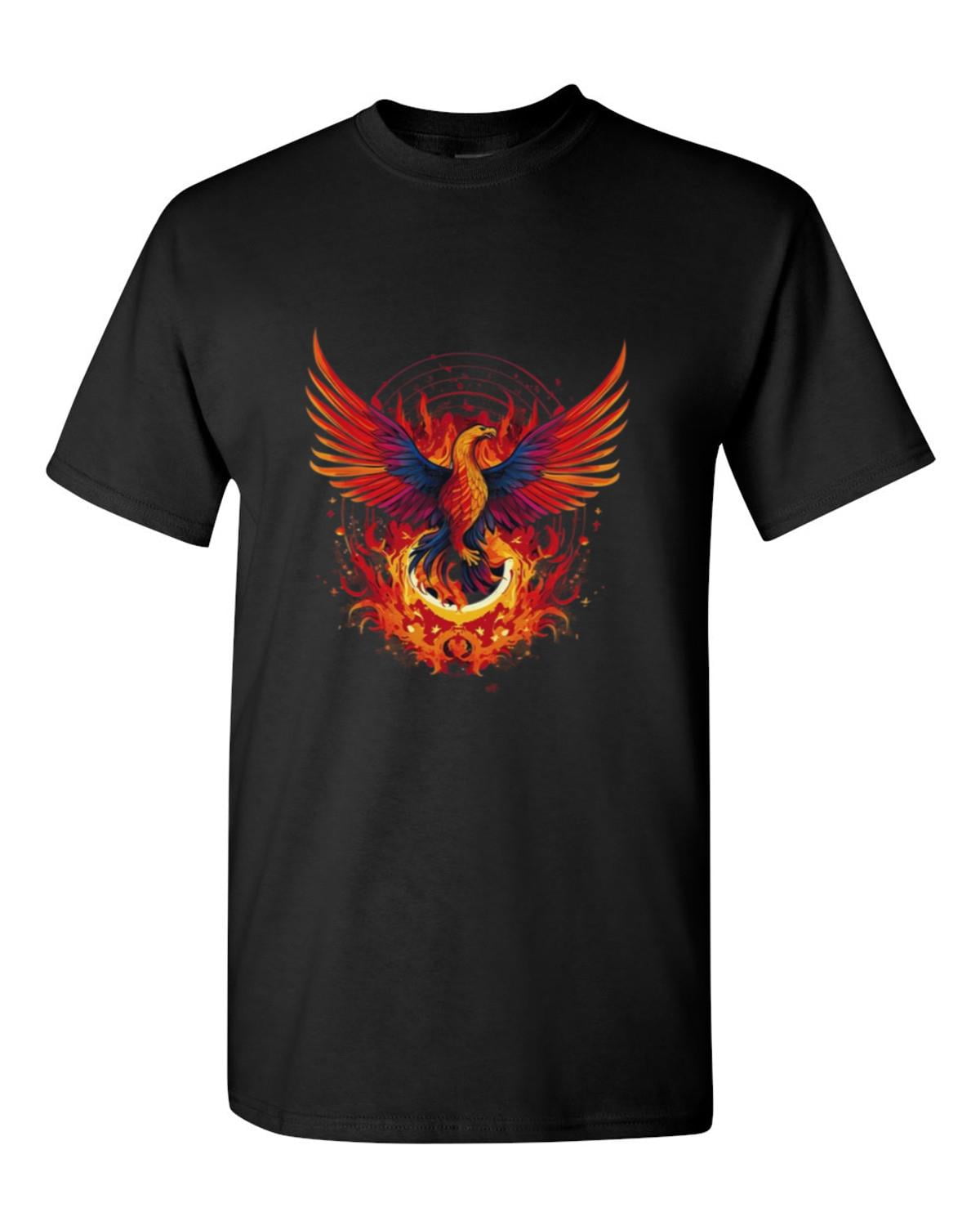 Colorful Phoenix Art in Bright Flame for Rebirth Theme T-Shirt, for men ...