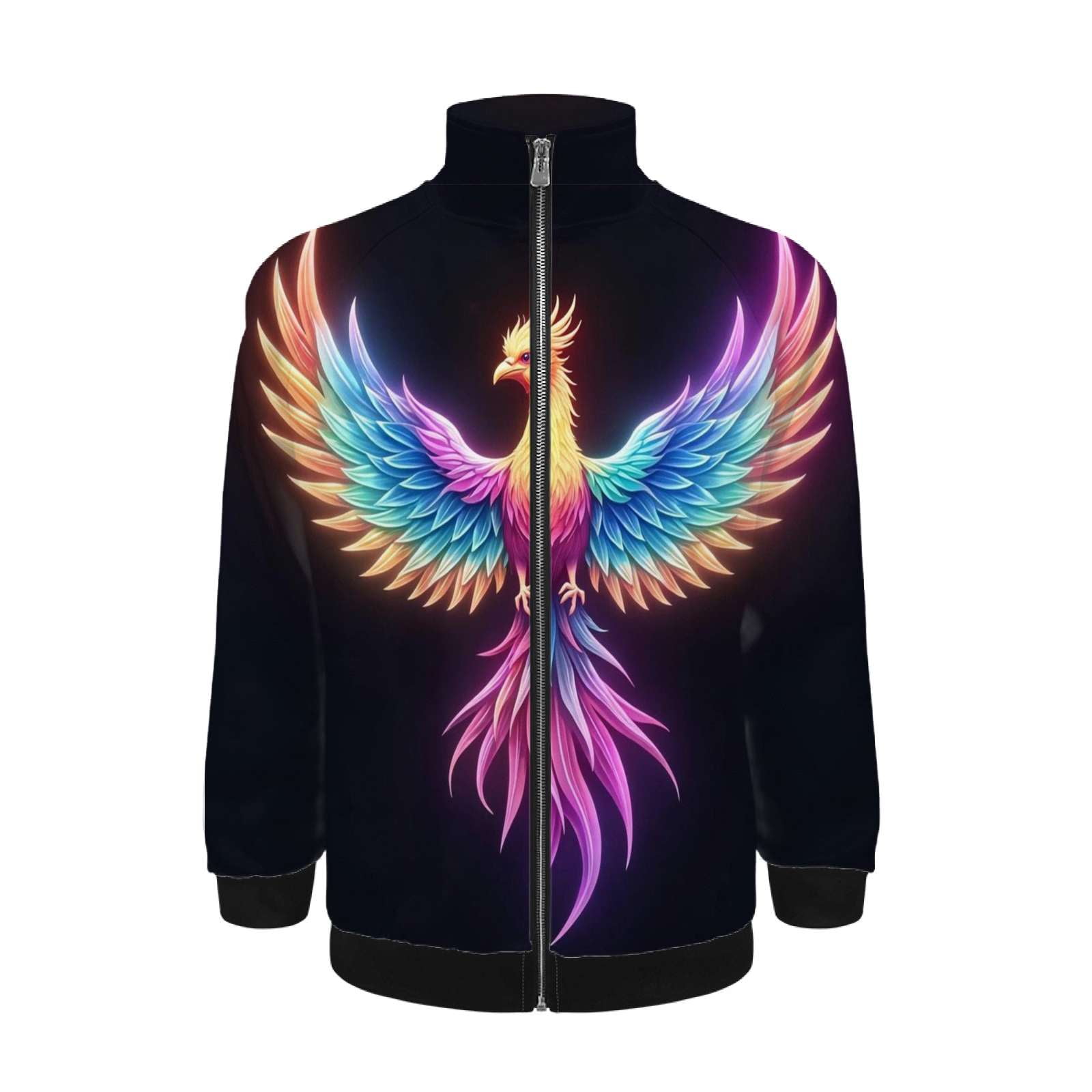 Colorful Phoenix Bird Art Jacket Men's Street Cool Long Sleeves Coat ...