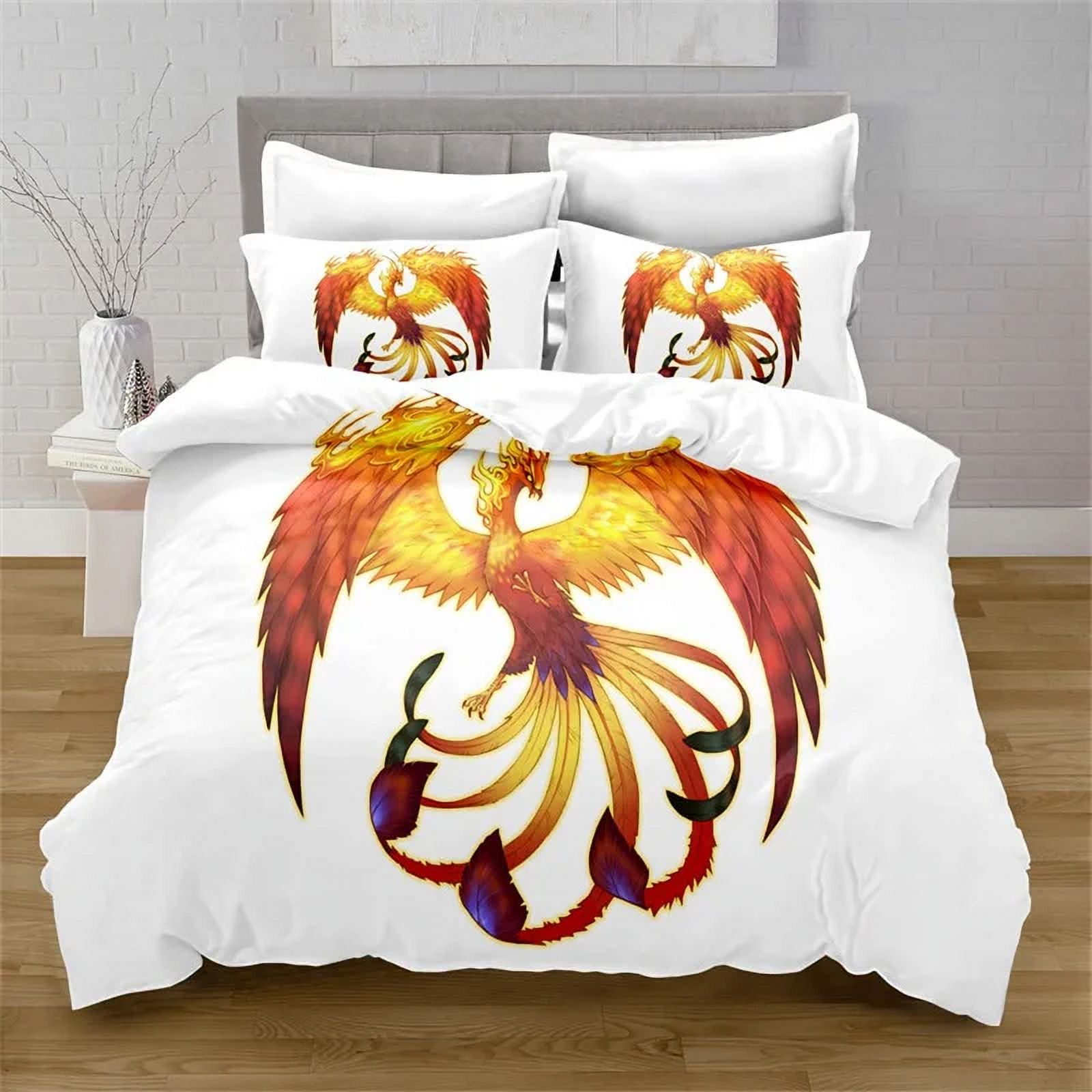 Colorful Phoenix Duvet Cover Set Cartoon Birds Bedding Set Full King ...