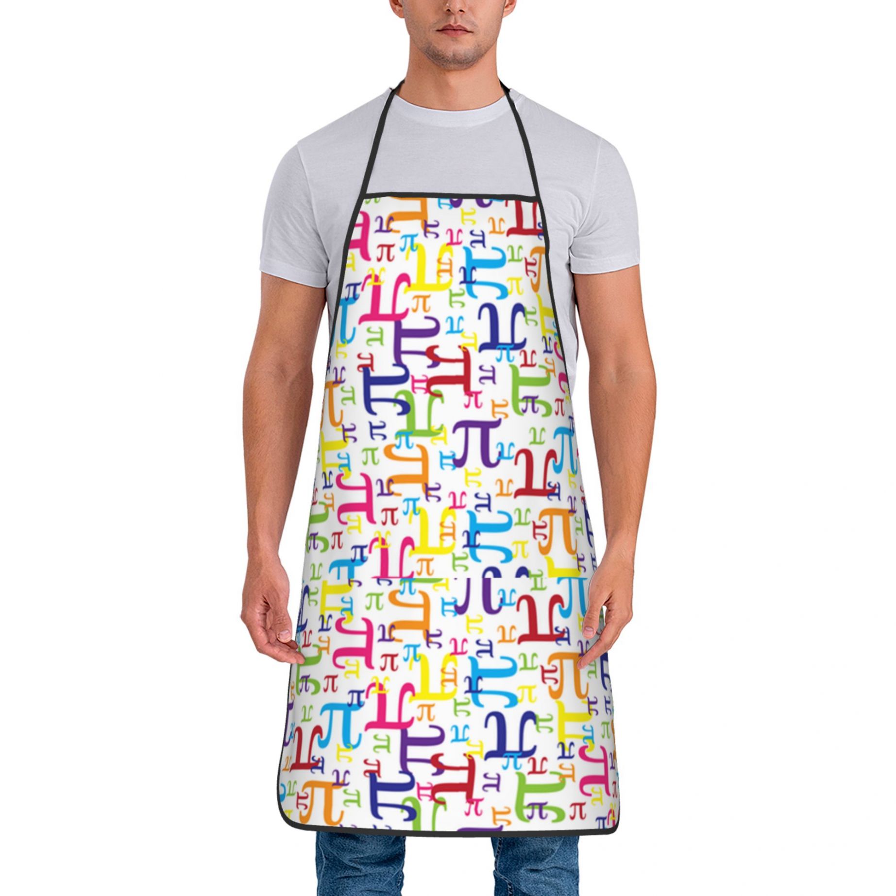 Colorful Pi Math Aprons for Women Men Waterproof Apron Kitchen Chef ...