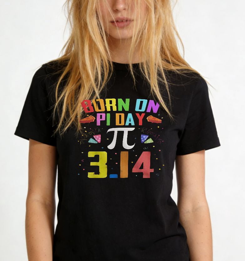 Colorful Pi themed Graphic for Math Enthusiasts Funny Pi Day Casual Tee ...