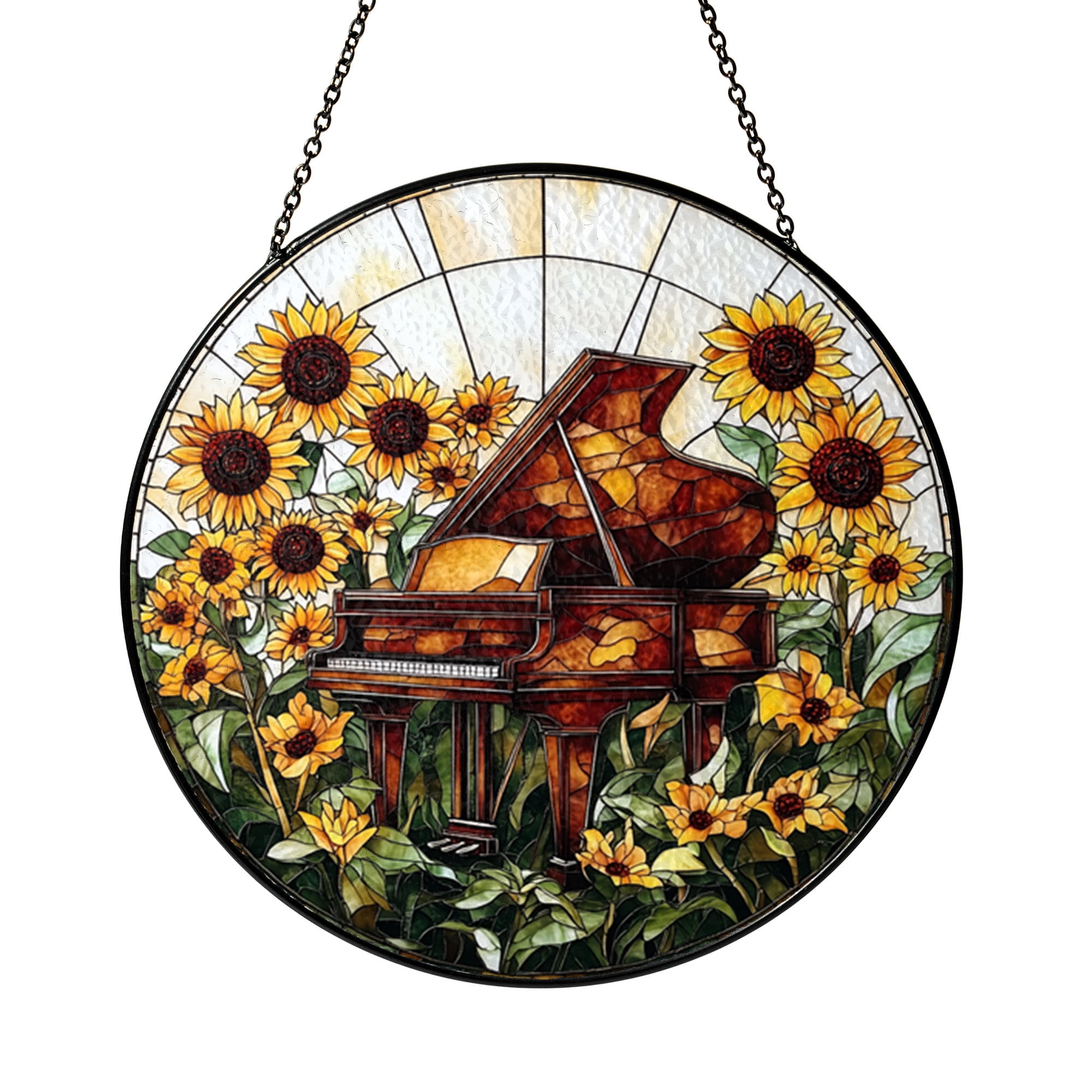 Colorful Piano Stained Glass Suncatcher – Window Hanging for Music ...