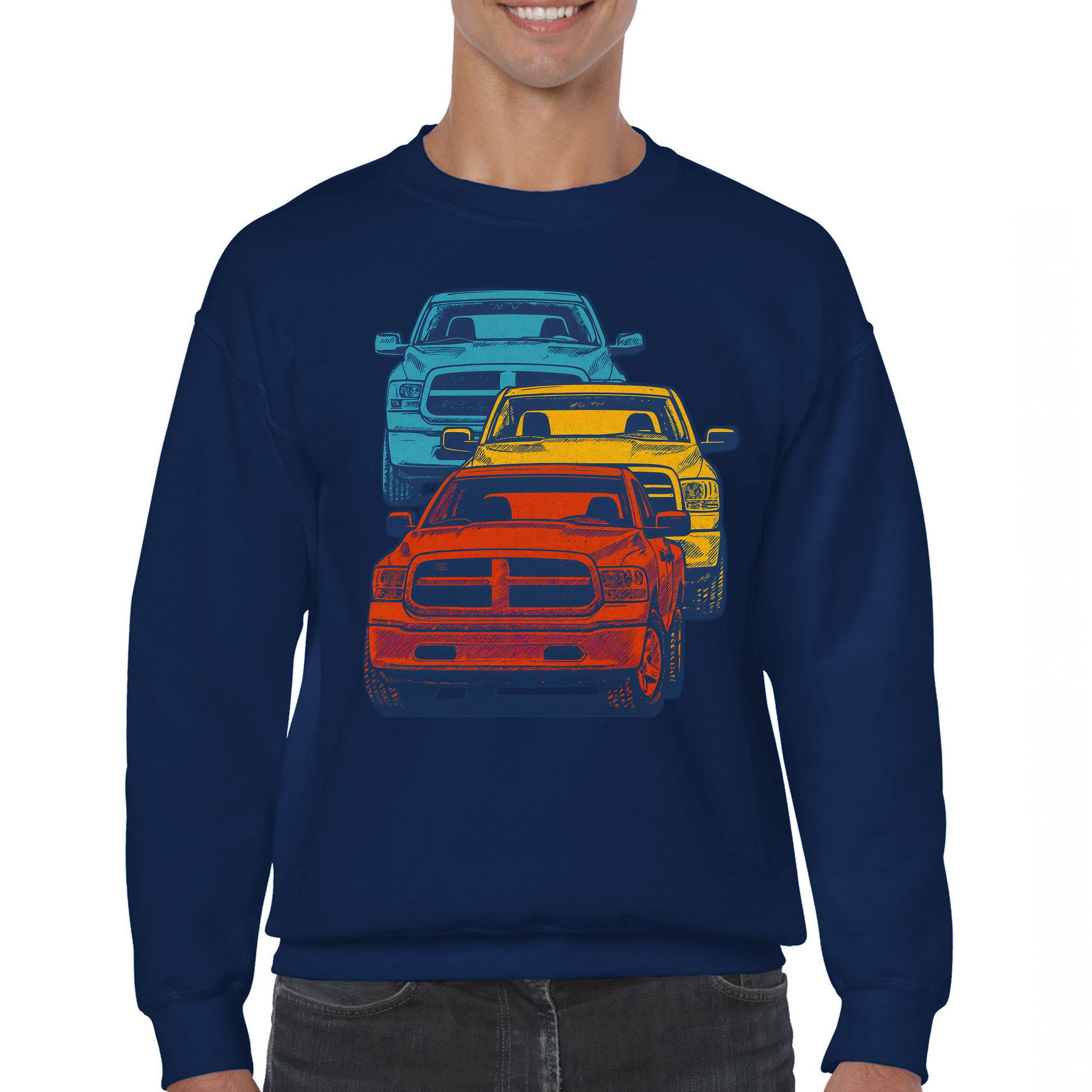 Colorful Pickup Truck Stack Sweatshirt 4x4 American Offroad USA Rugged ...