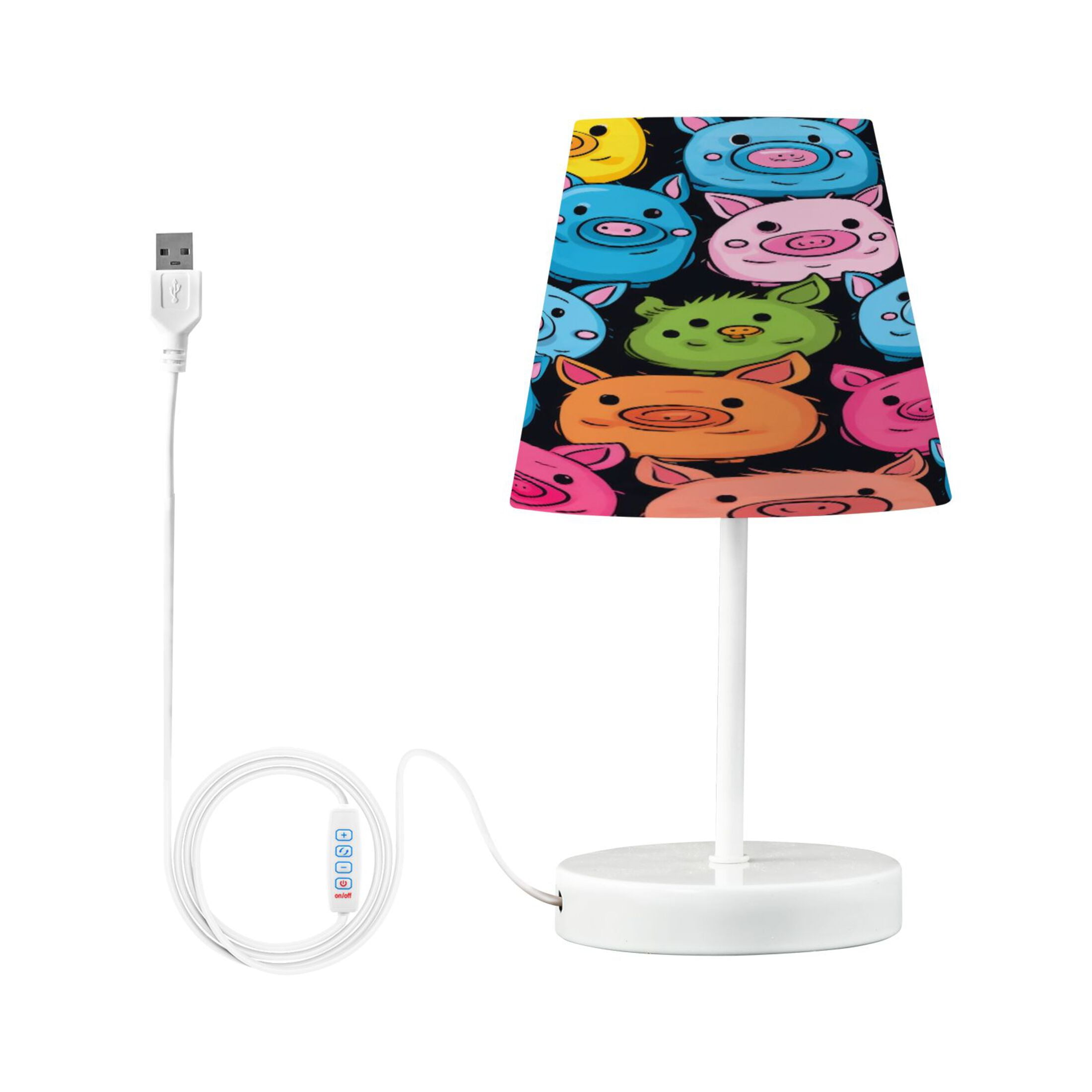 Colorful Pig Face Desk Lamp LED Table Nightstand Lamps with 3 Color ...