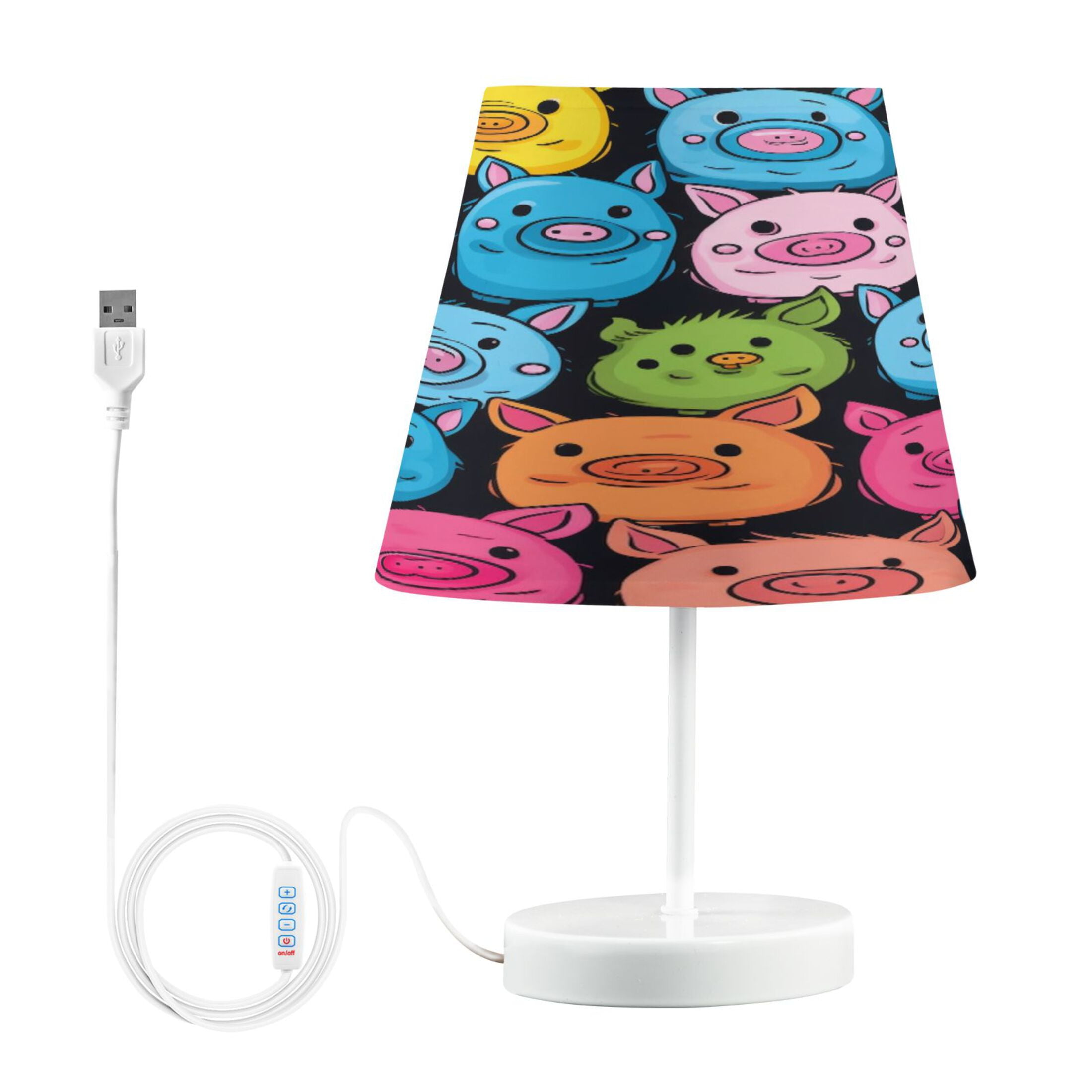 Colorful Pig Face Desk Lamp LED Table Nightstand Lamps with 3 Color ...