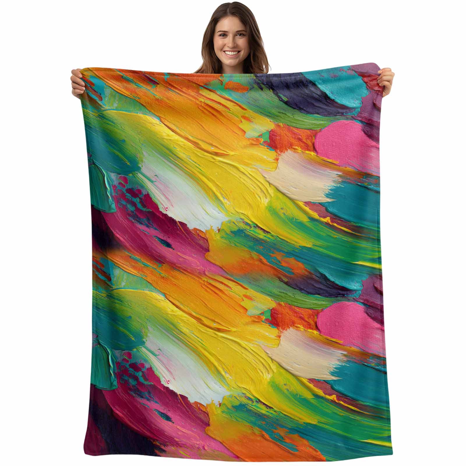 Colorful Pigment Blanket Soft Cozy Warm Throw Blanket for Couch, Plush ...