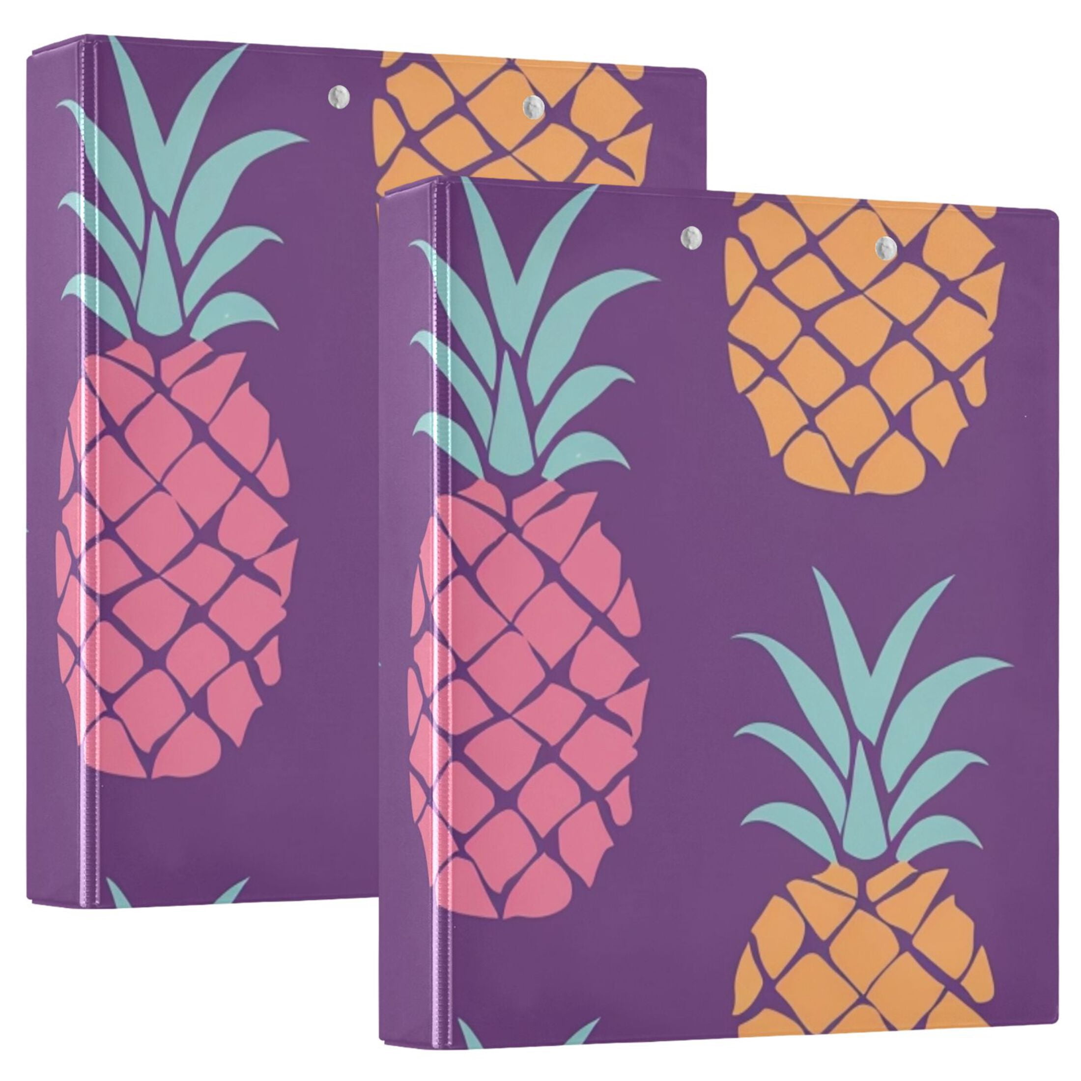 Colorful Pineapple 3 Ring Binders 1.5 inch Hardcover File Folders with ...