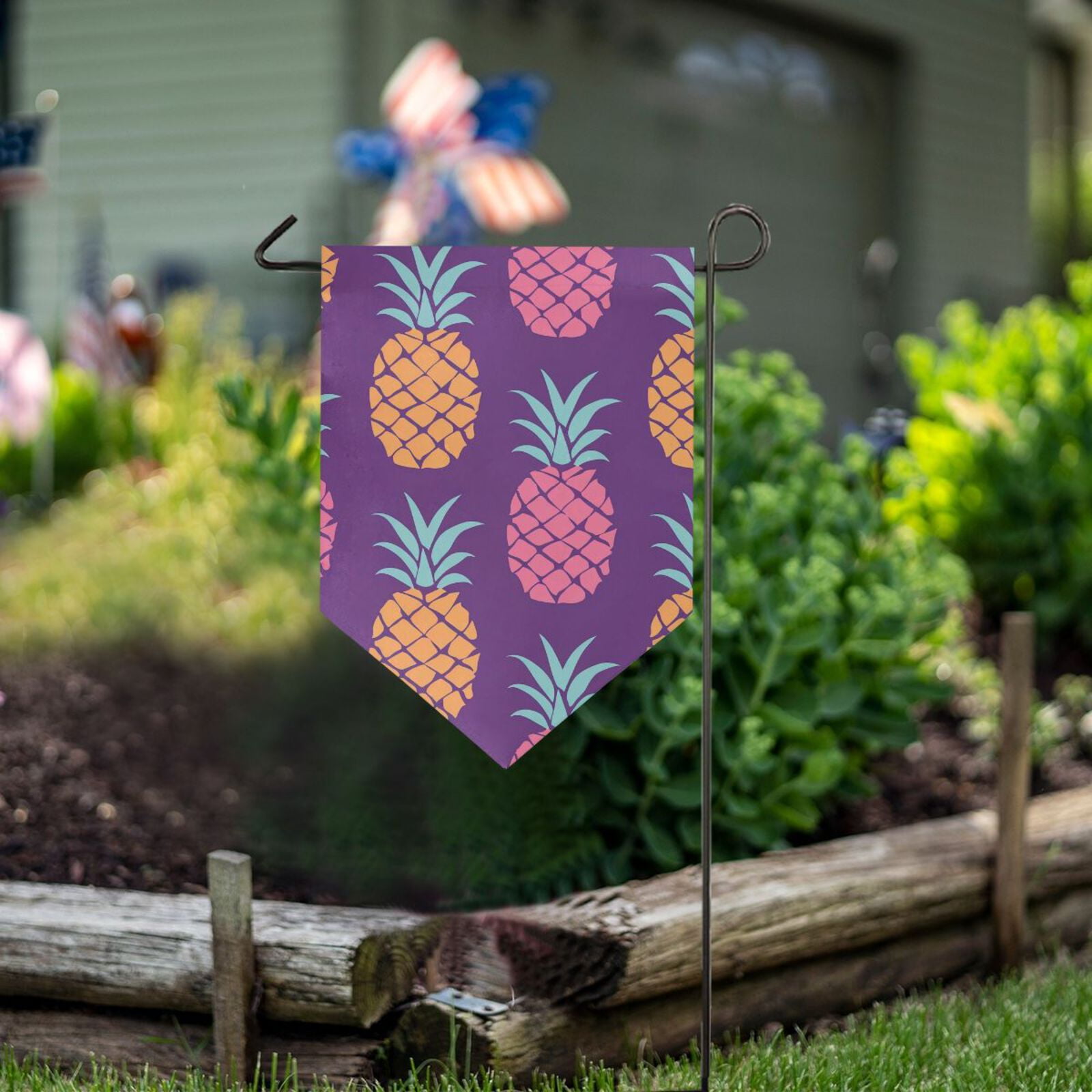 Colorful Pineapple Garden Flag 18" x 12.5" Double Sided Yard Lawn Outdoor Decor Small Yard Flags ...