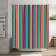 Colorful Pinstripe Shower Curtain Multicolor Vertical Line Stripe ...