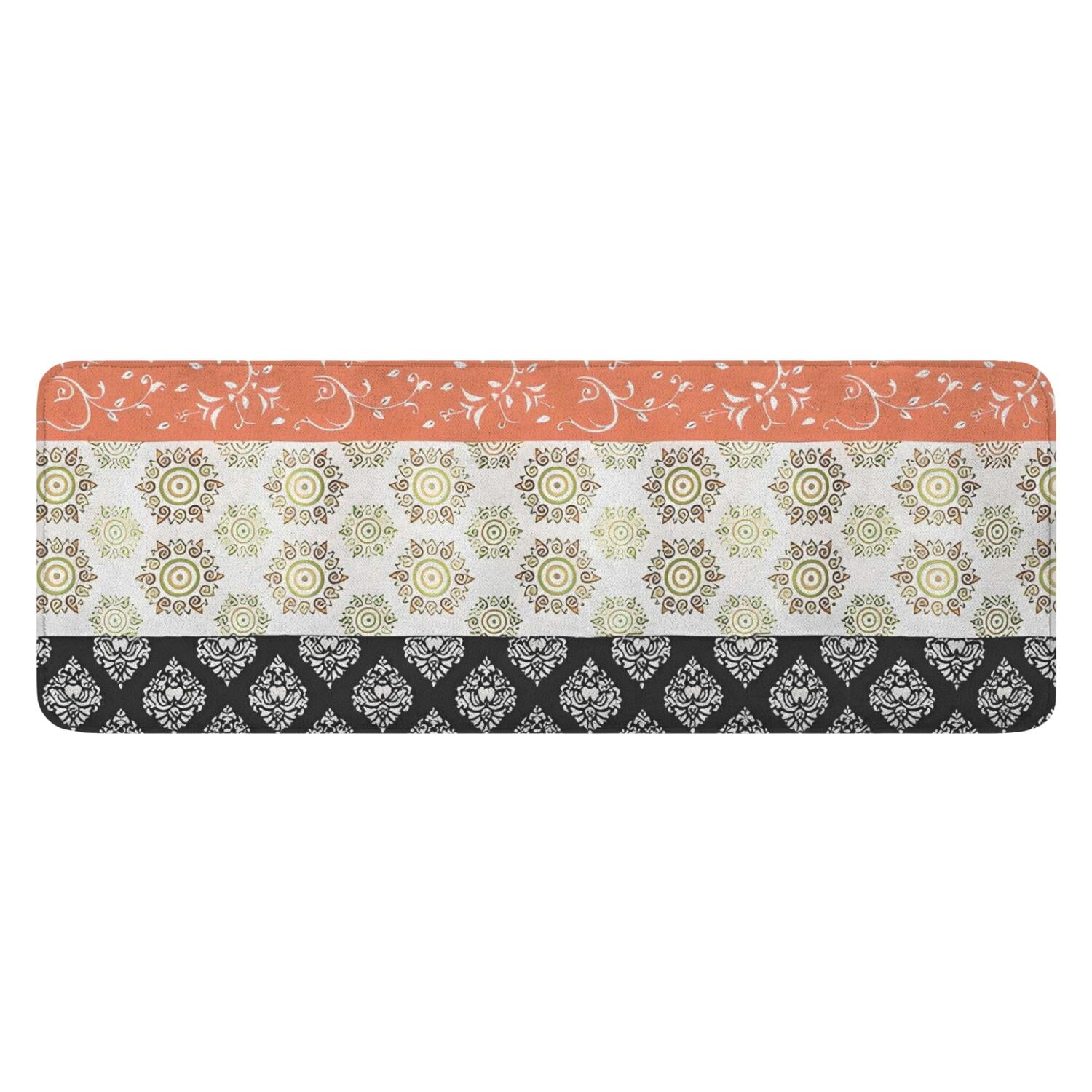 Colorful Pioneer Flower Pattern Kitchen Rug Mat,Kitchen Runner Rugs Non ...