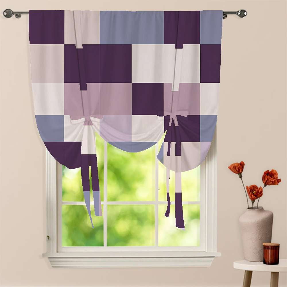 Colorful Pixel Art Design Window Curtain for Living Room Roman Curtain ...