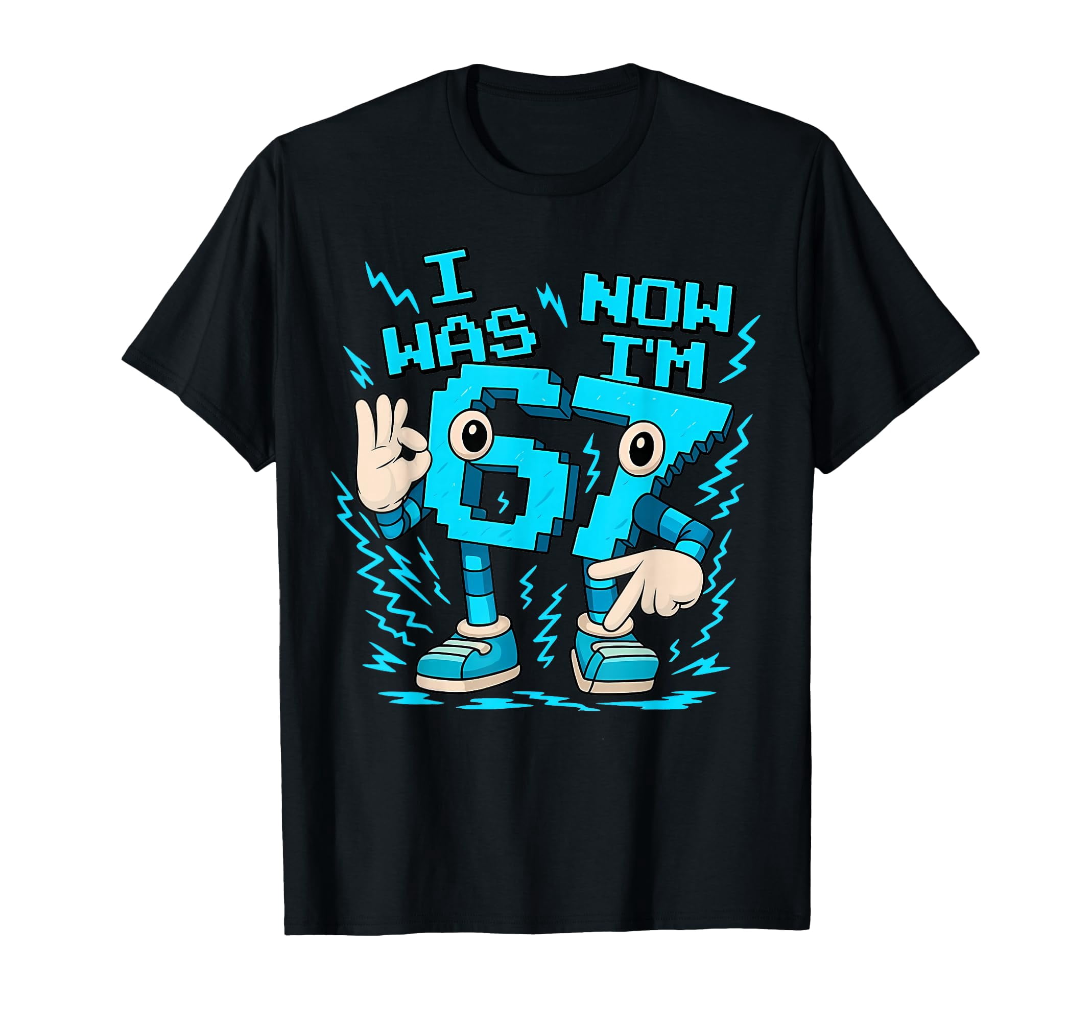 Colorful Pixelated Cartoon Character T-Shirt for Fun Birthday ...