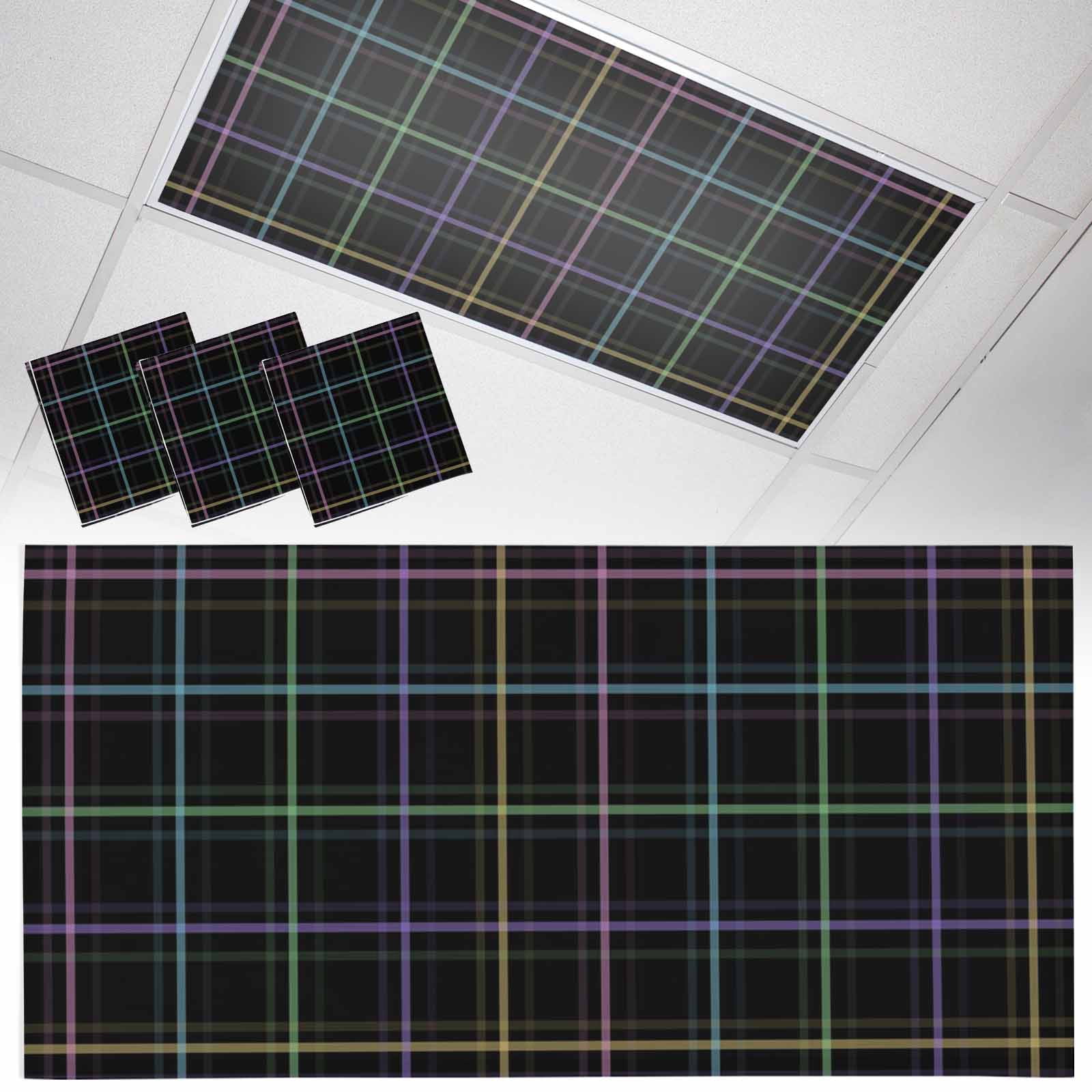 Colorful Plaid Fluorescent Light Covers Yellow Pink Blue Green Purple ...