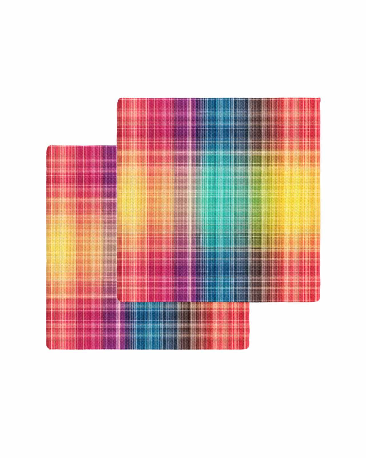 Colorful Plaid Kitchen Dish Towels for Drying Dishes Set of 2, Modern ...