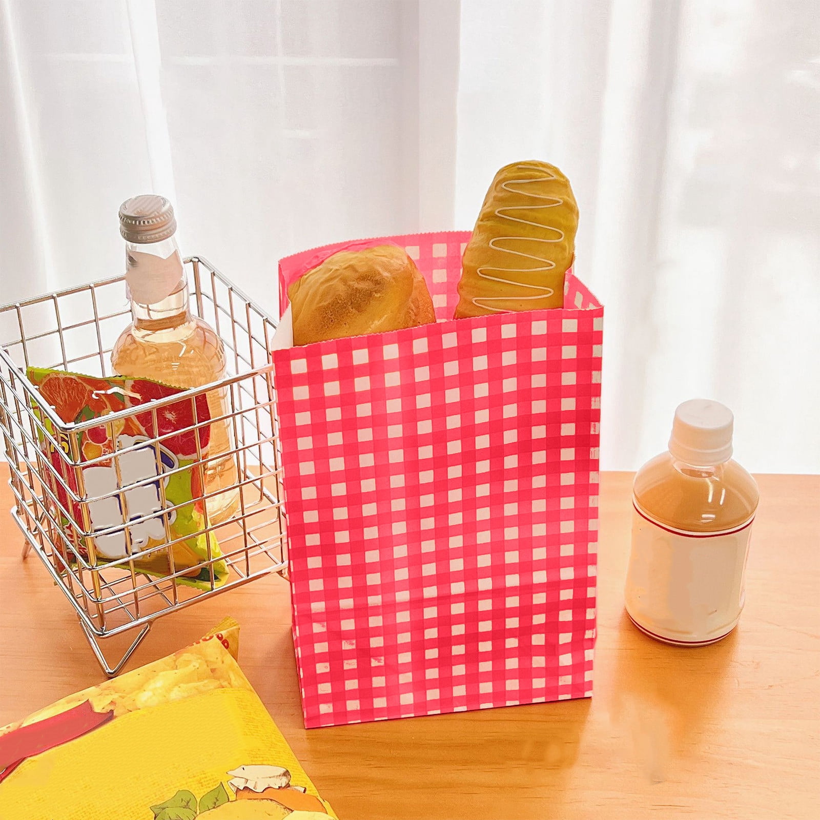 Colorful Plaid Kraft Paper Bag, Gift Wrapping Paper Bag, Party Favor ...
